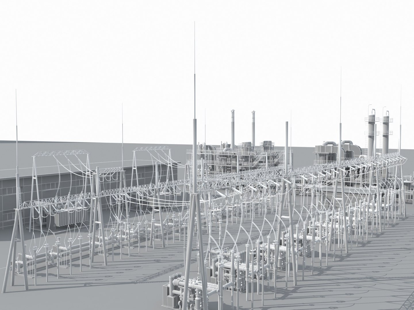 Electrical Substation 3D Model - TurboSquid 2004216