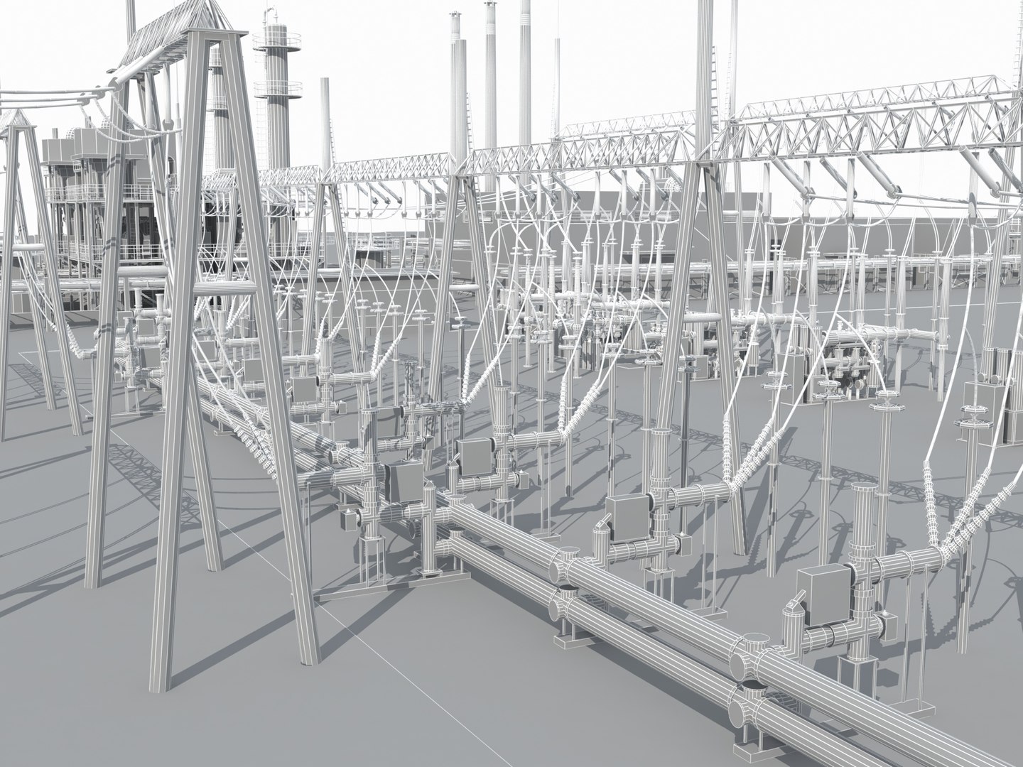 Electrical Substation 3D Model - TurboSquid 2004216