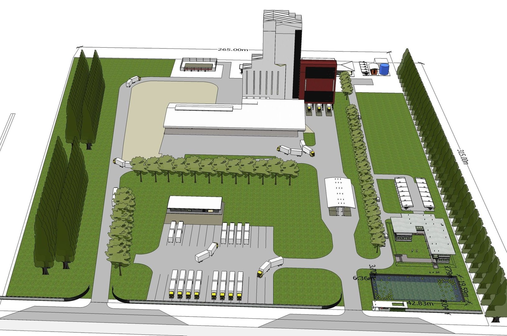Layout Plan For Industrial Building Projects Model - TurboSquid 2389803
