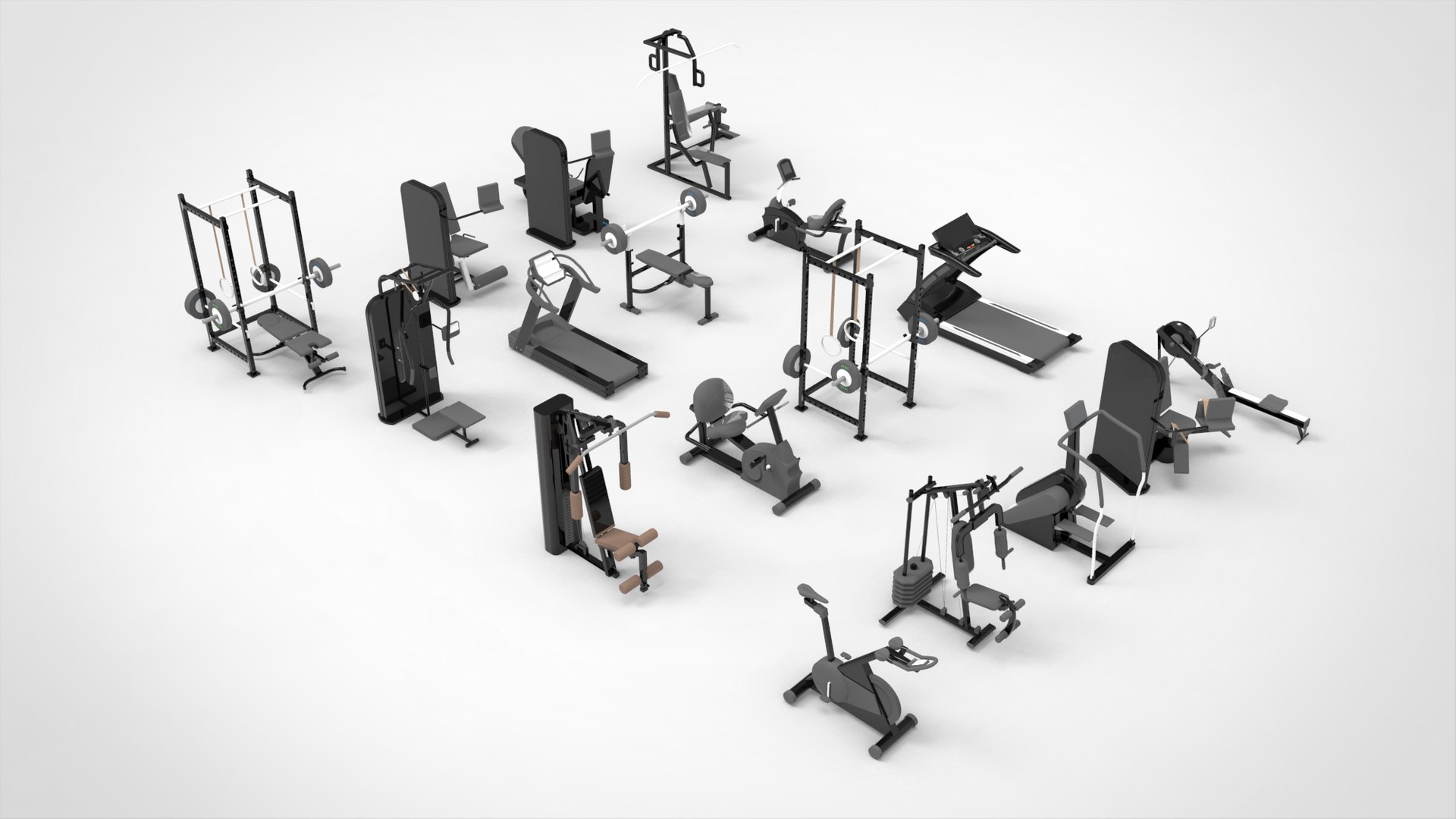 3D Home Gym Equipment And Commercial Gym Machines - TurboSquid 2269556