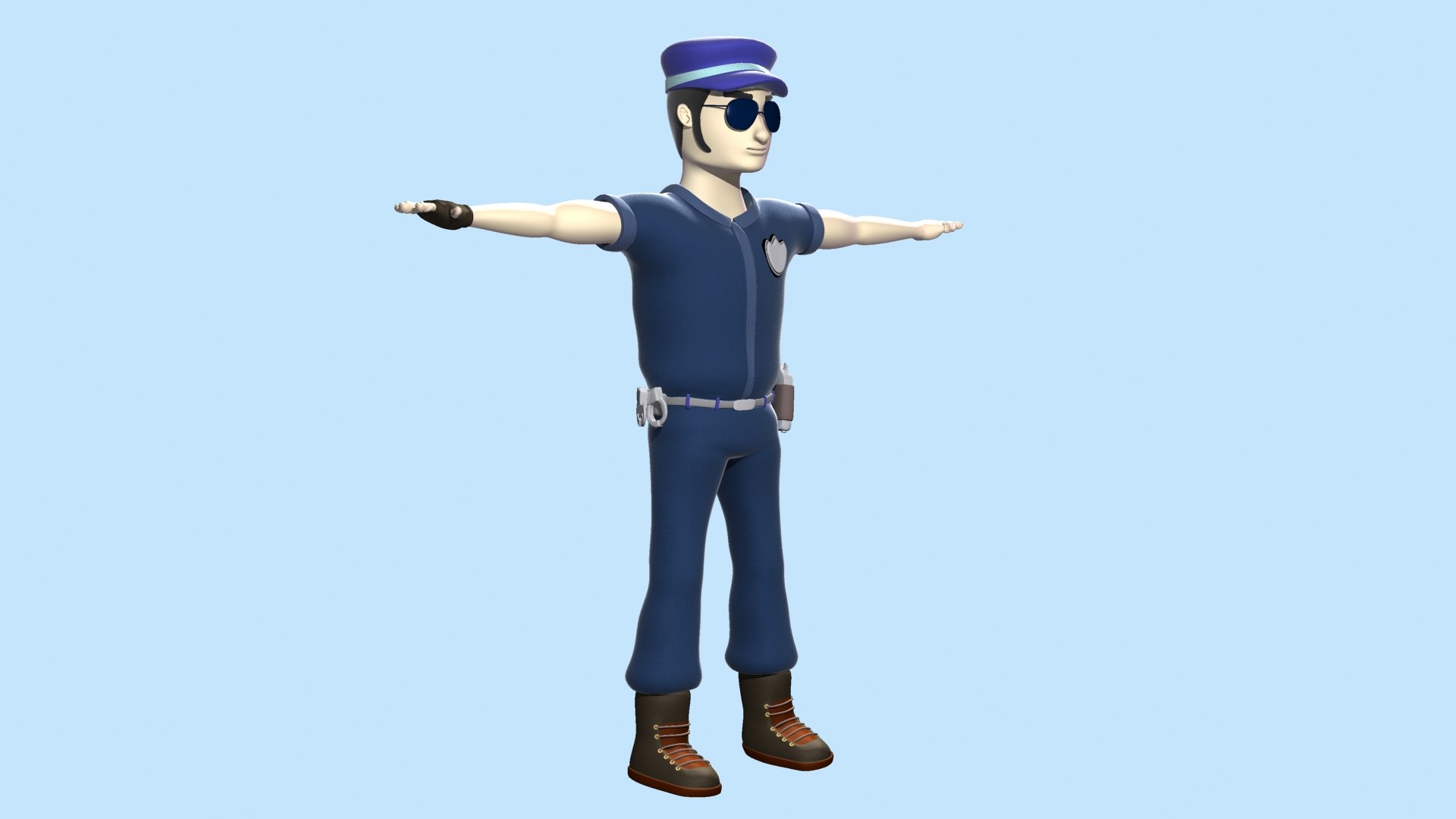 Cartoon Policeman Animation Fbx