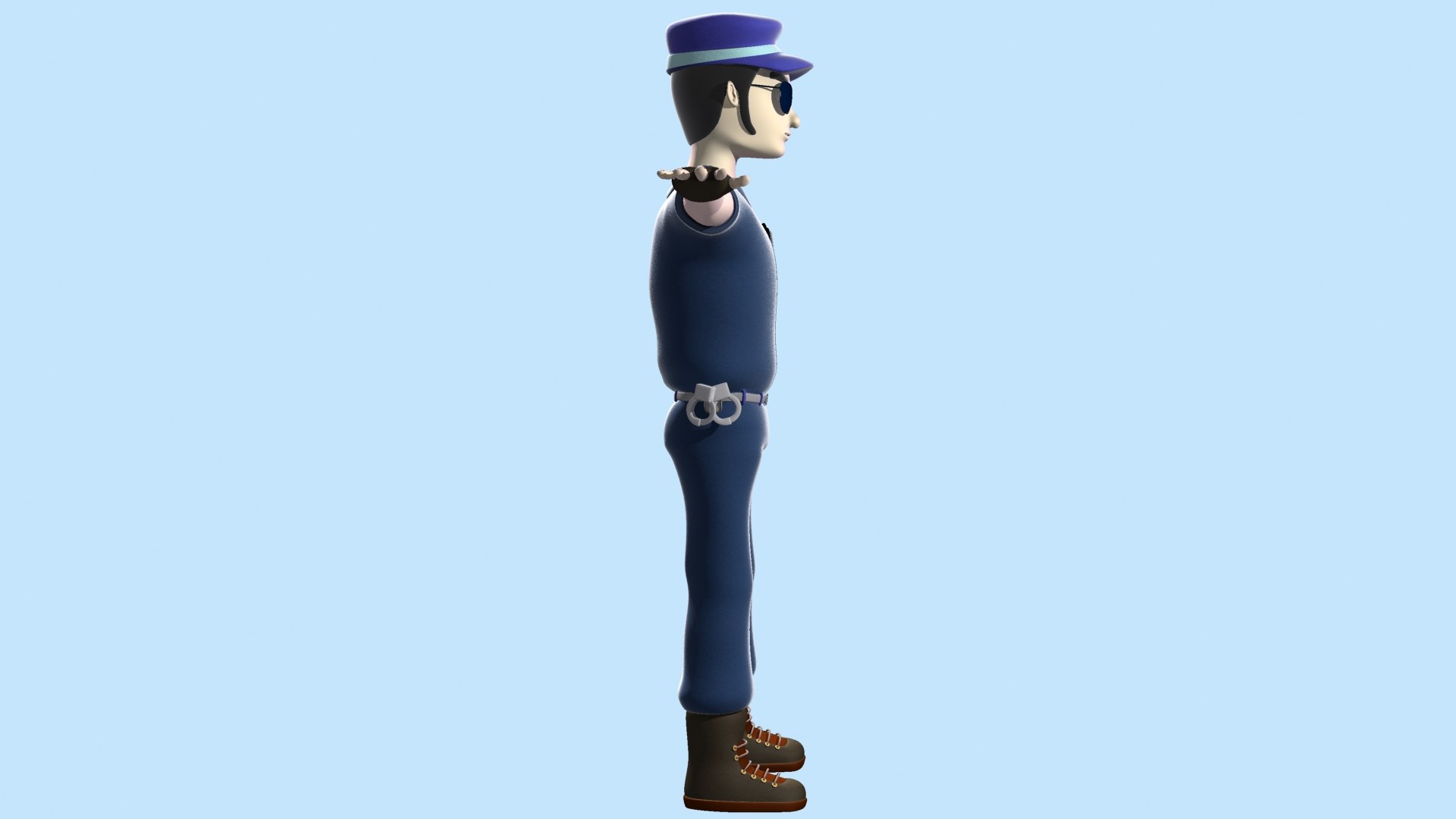 Cartoon Policeman Animation Fbx