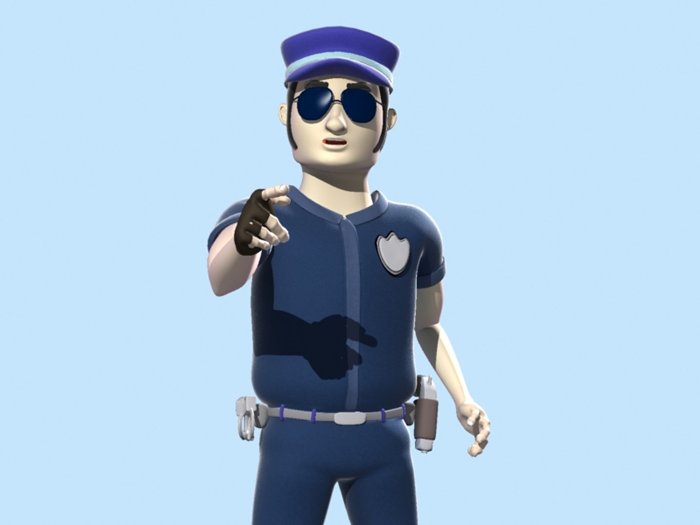 Cartoon Policeman Animation Fbx
