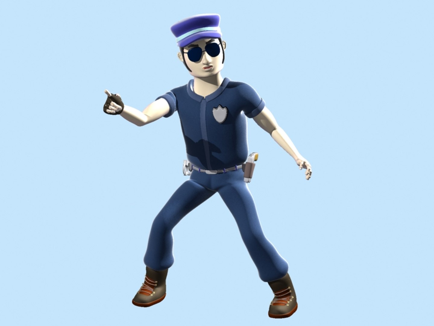 Cartoon Policeman Animation Fbx
