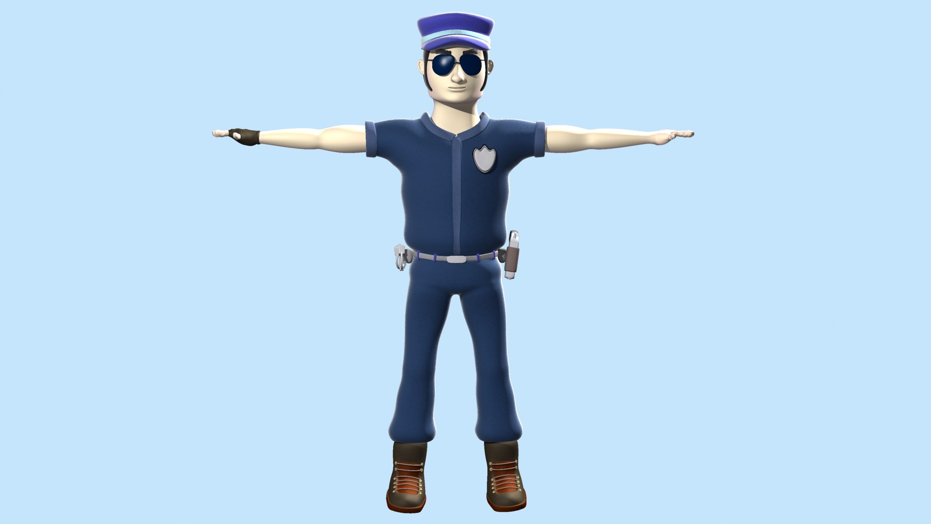 Cartoon Policeman Animation Fbx