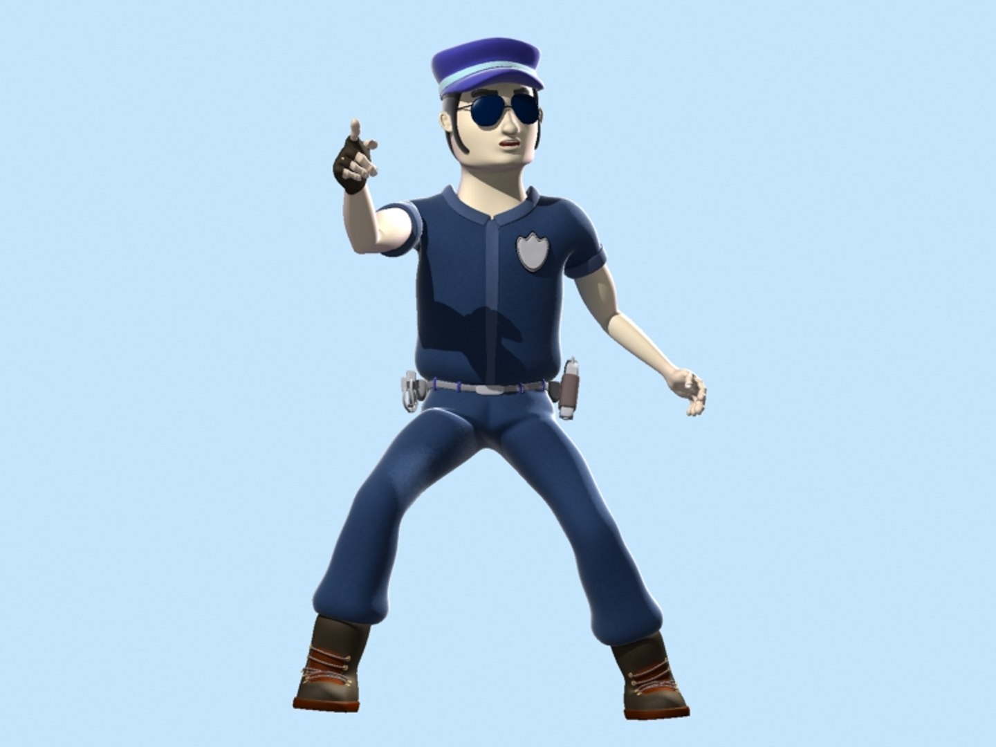 Cartoon Policeman Animation Fbx