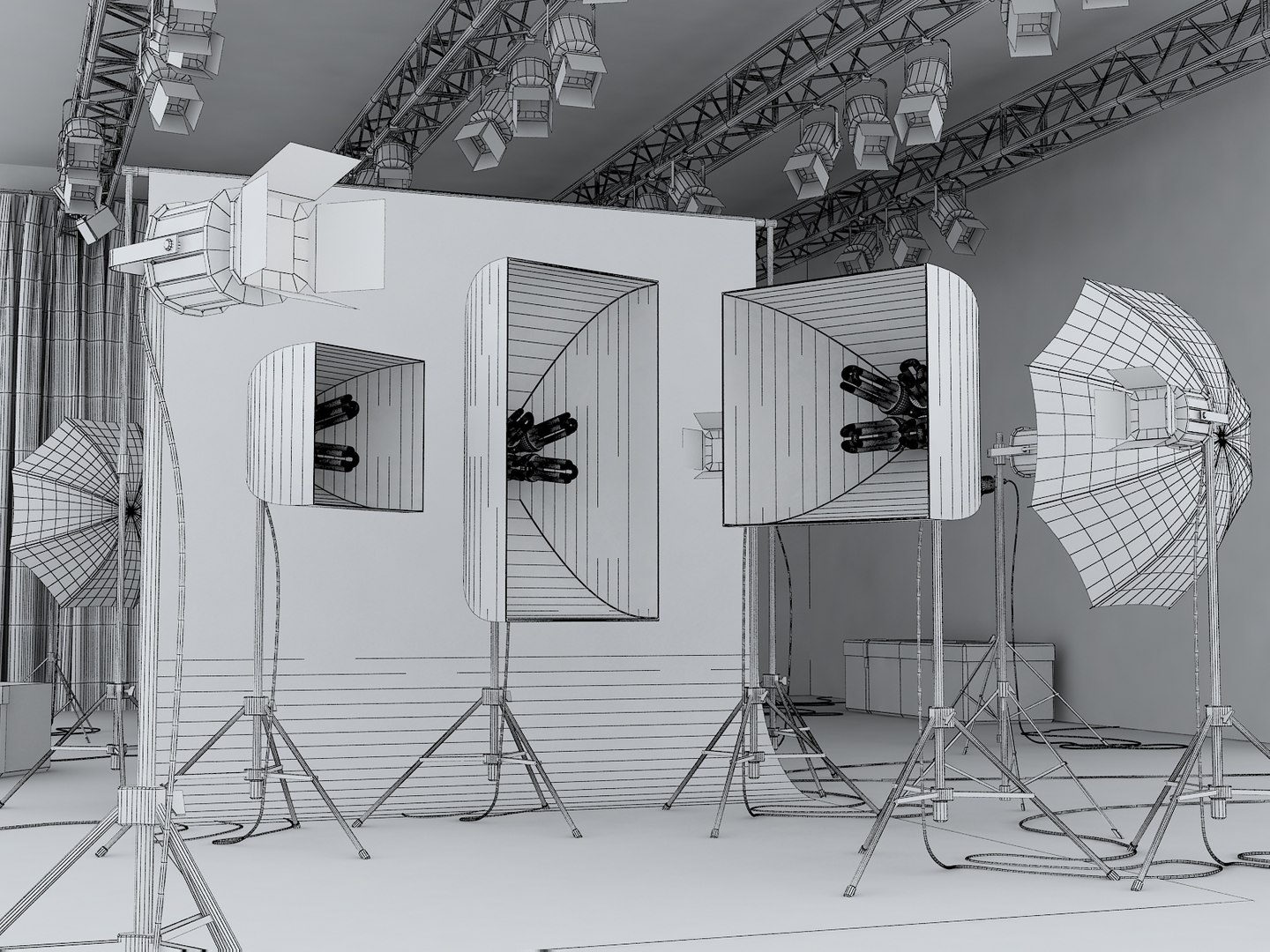 Studio Lights 3d Model