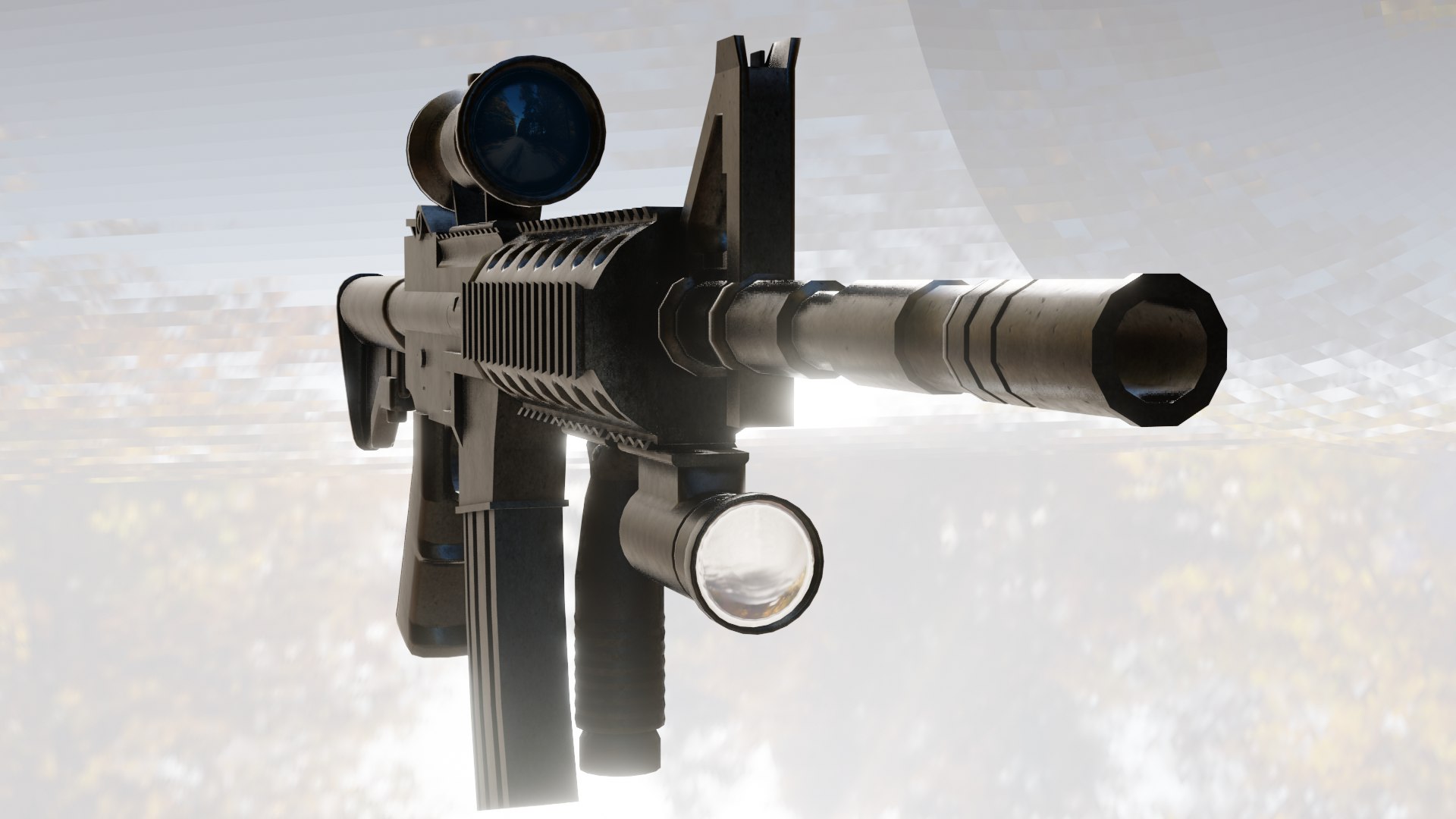 Assault rifle gun 3D model - TurboSquid 1579857