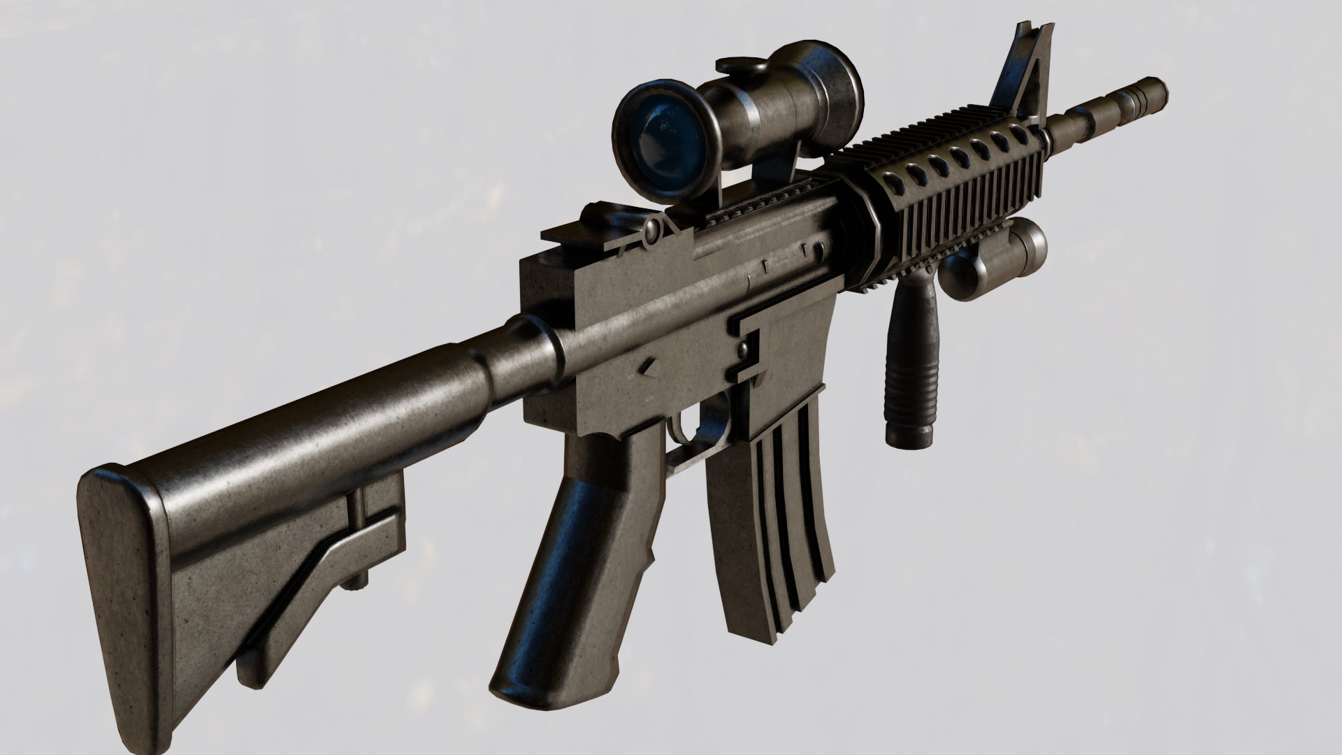 Assault rifle gun 3D model - TurboSquid 1579857