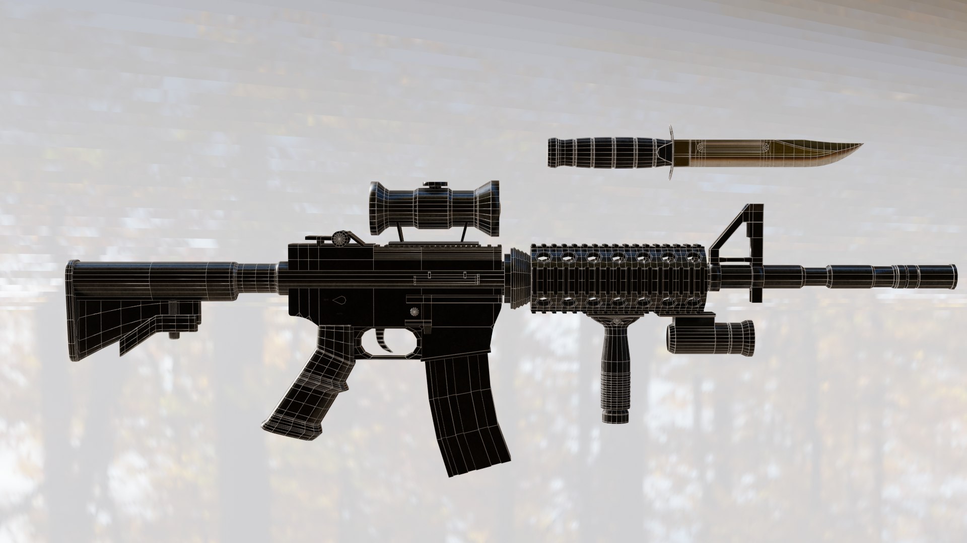 Assault rifle gun 3D model - TurboSquid 1579857