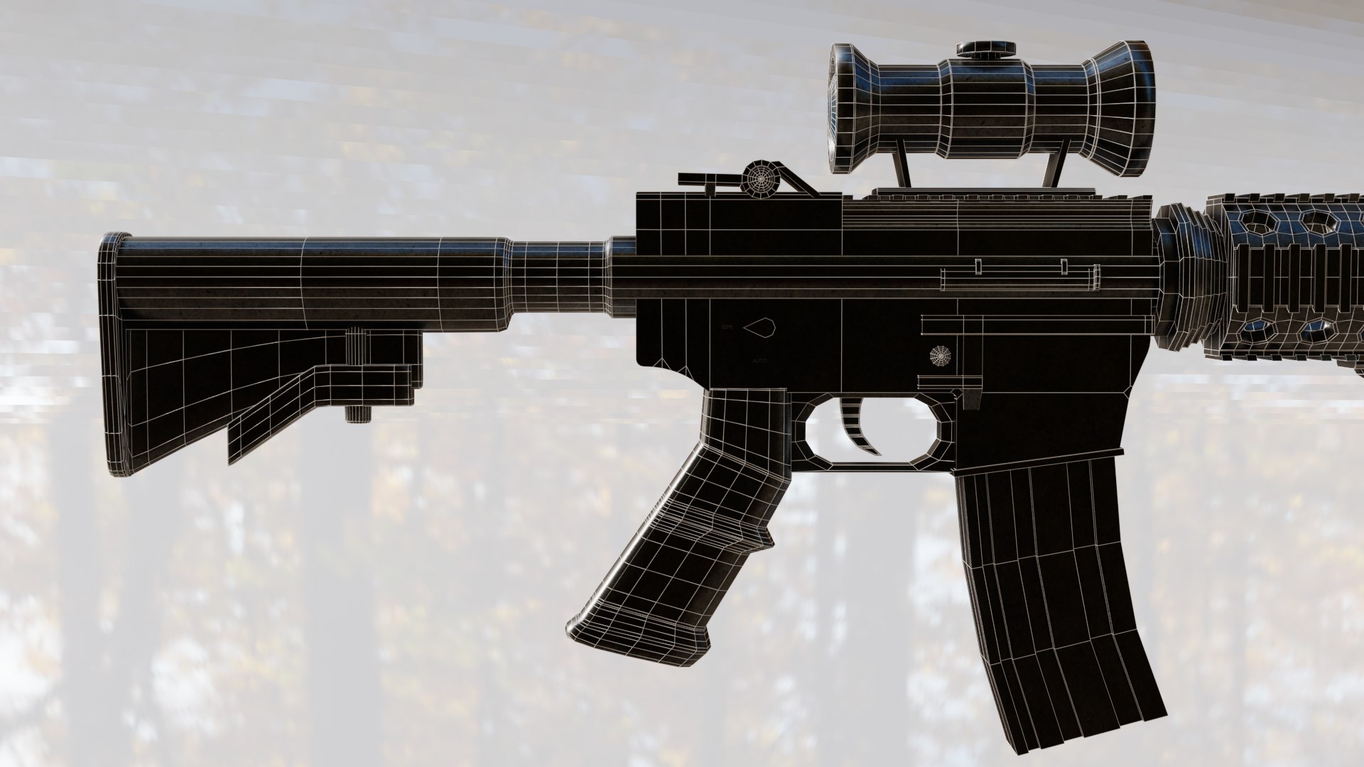 Assault rifle gun 3D model - TurboSquid 1579857