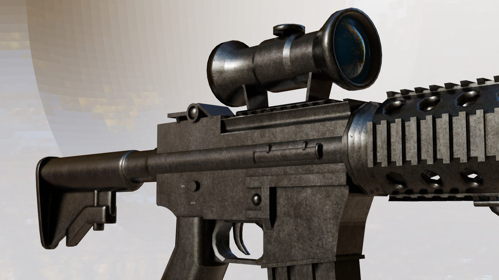 Assault rifle gun 3D model - TurboSquid 1579857