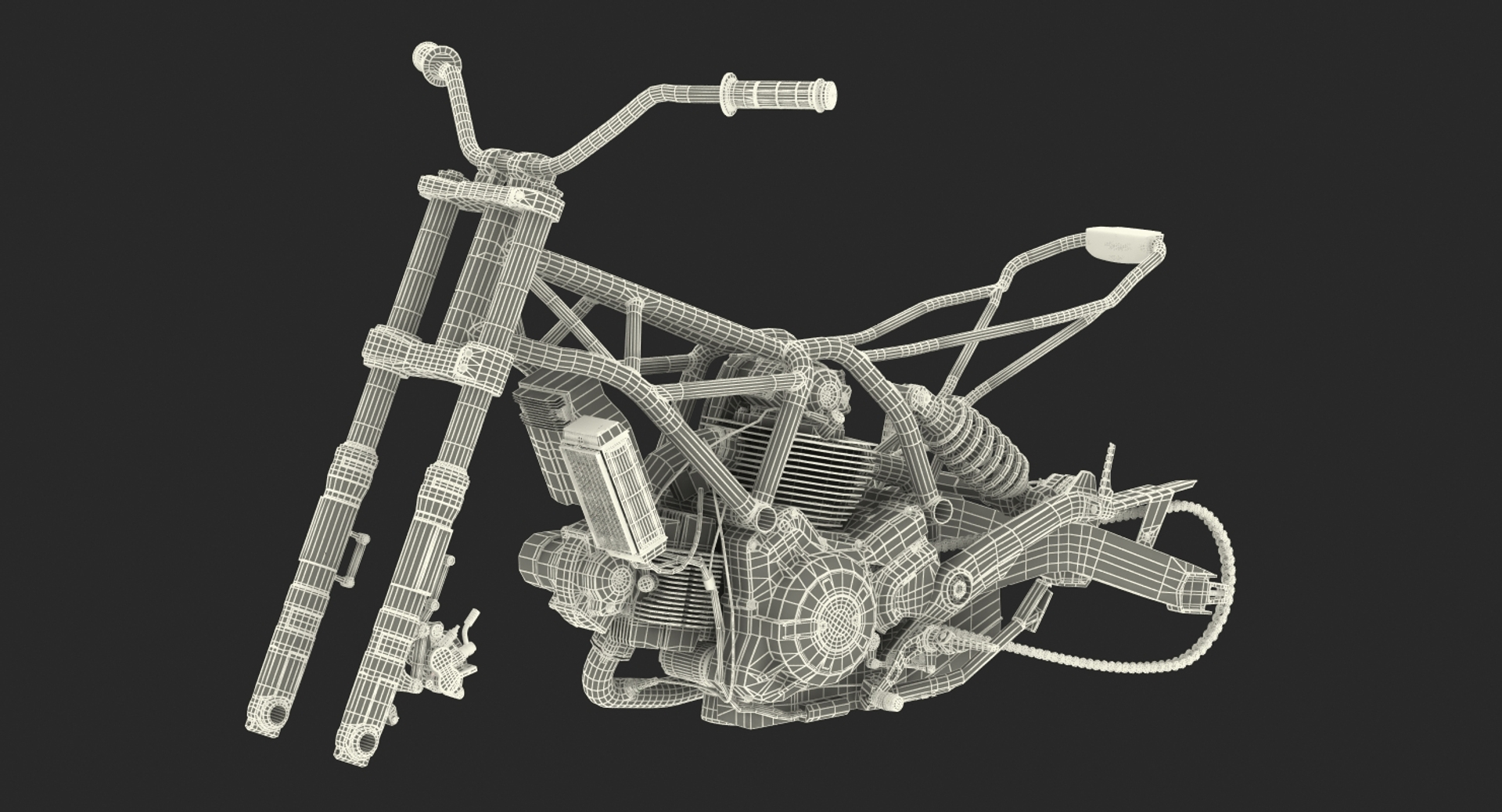 3d Motorcycle Engine Frame Model