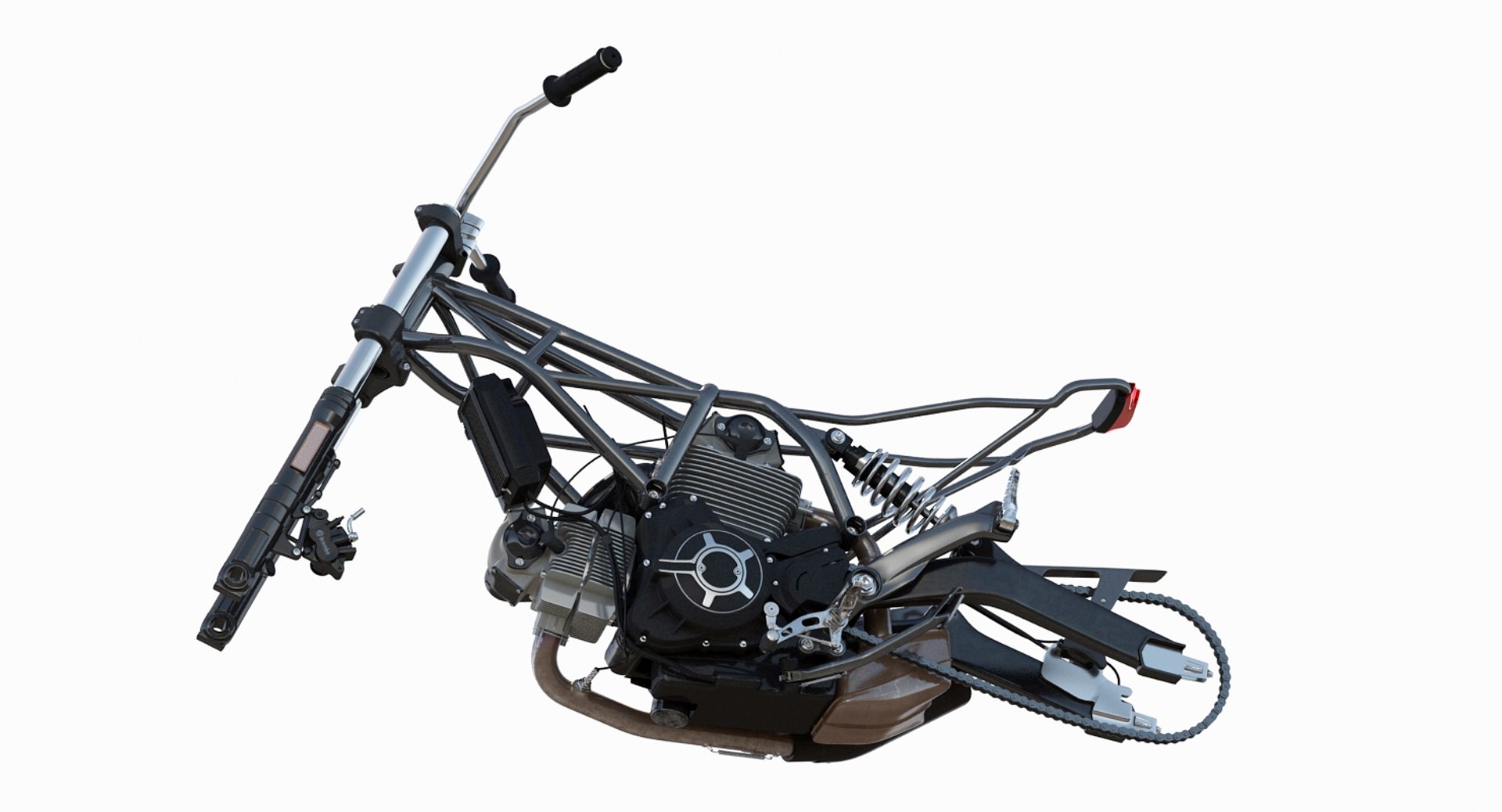 3d Motorcycle Engine Frame Model