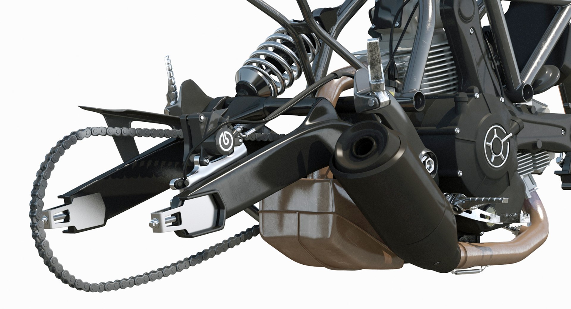 3d Motorcycle Engine Frame Model