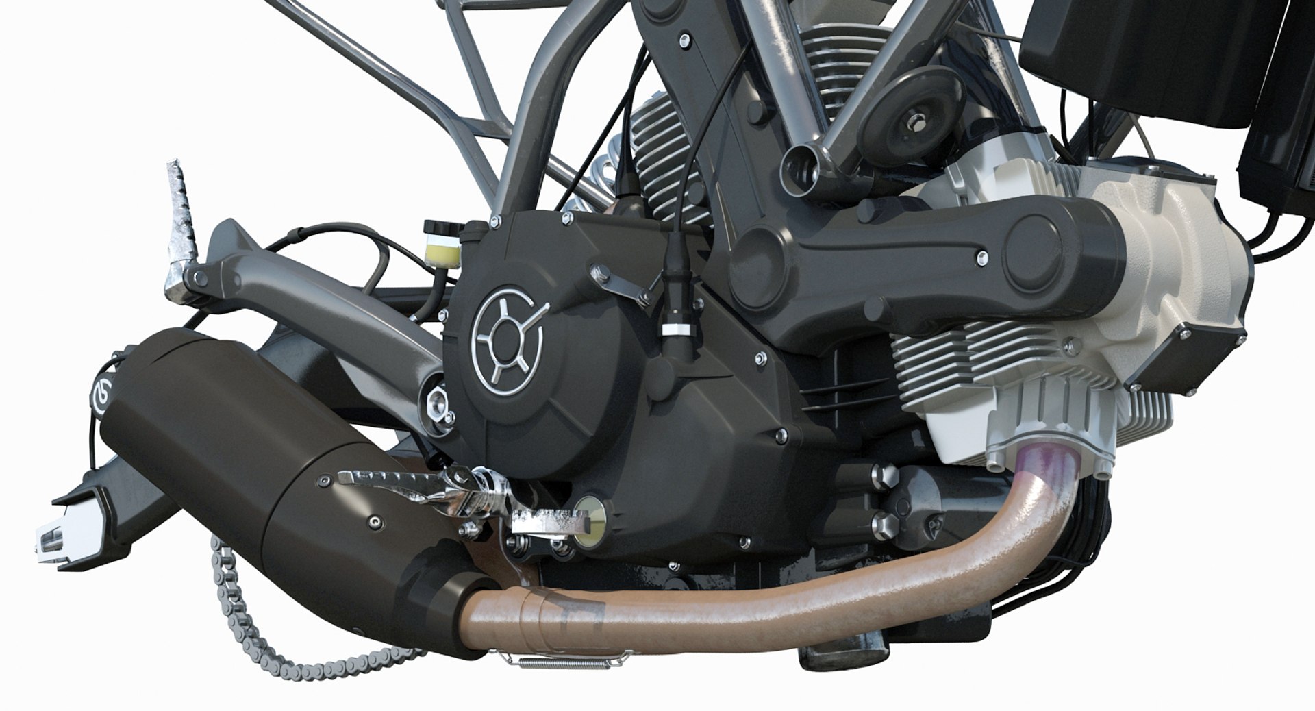 3d motorcycle engine frame model