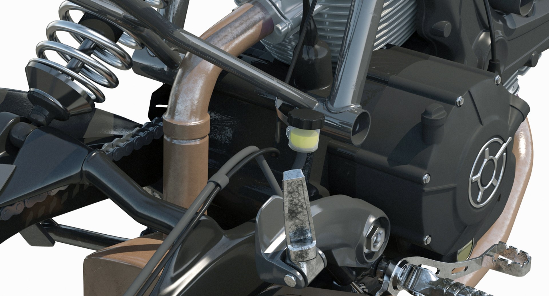 3d motorcycle engine frame model