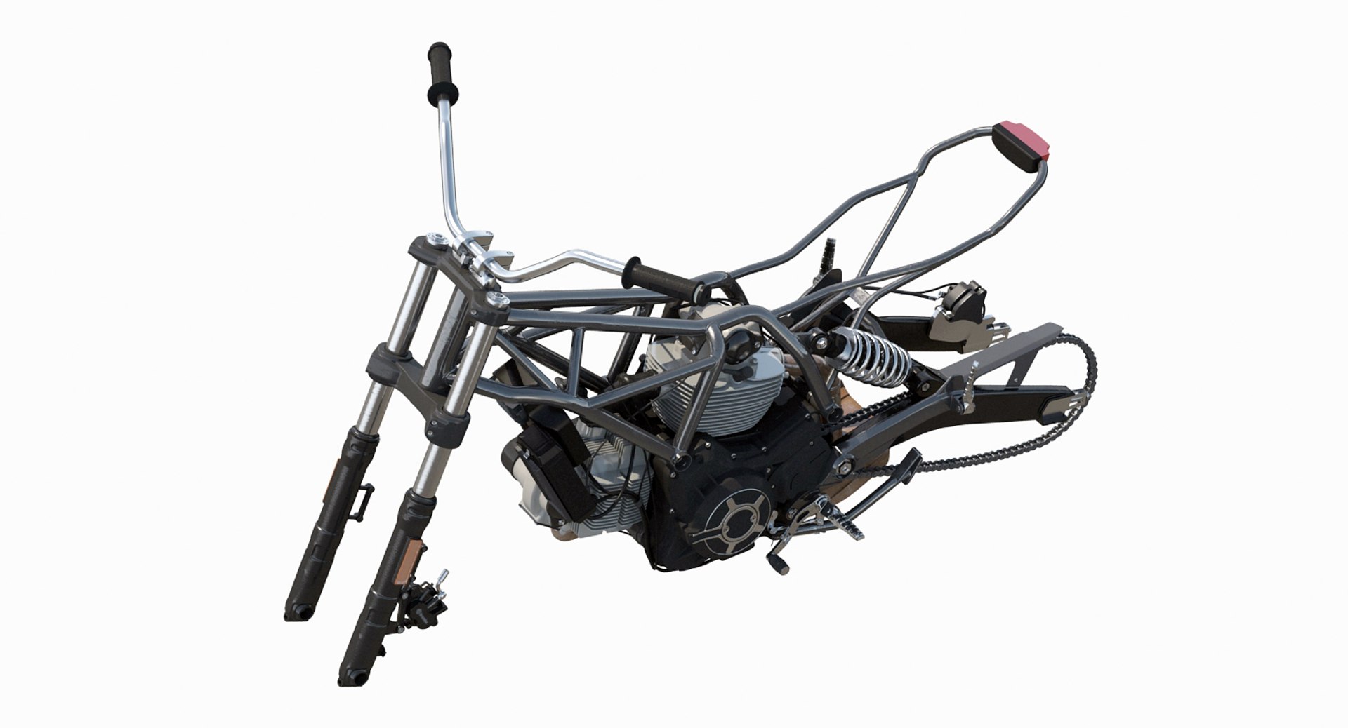 3d Motorcycle Engine Frame Model