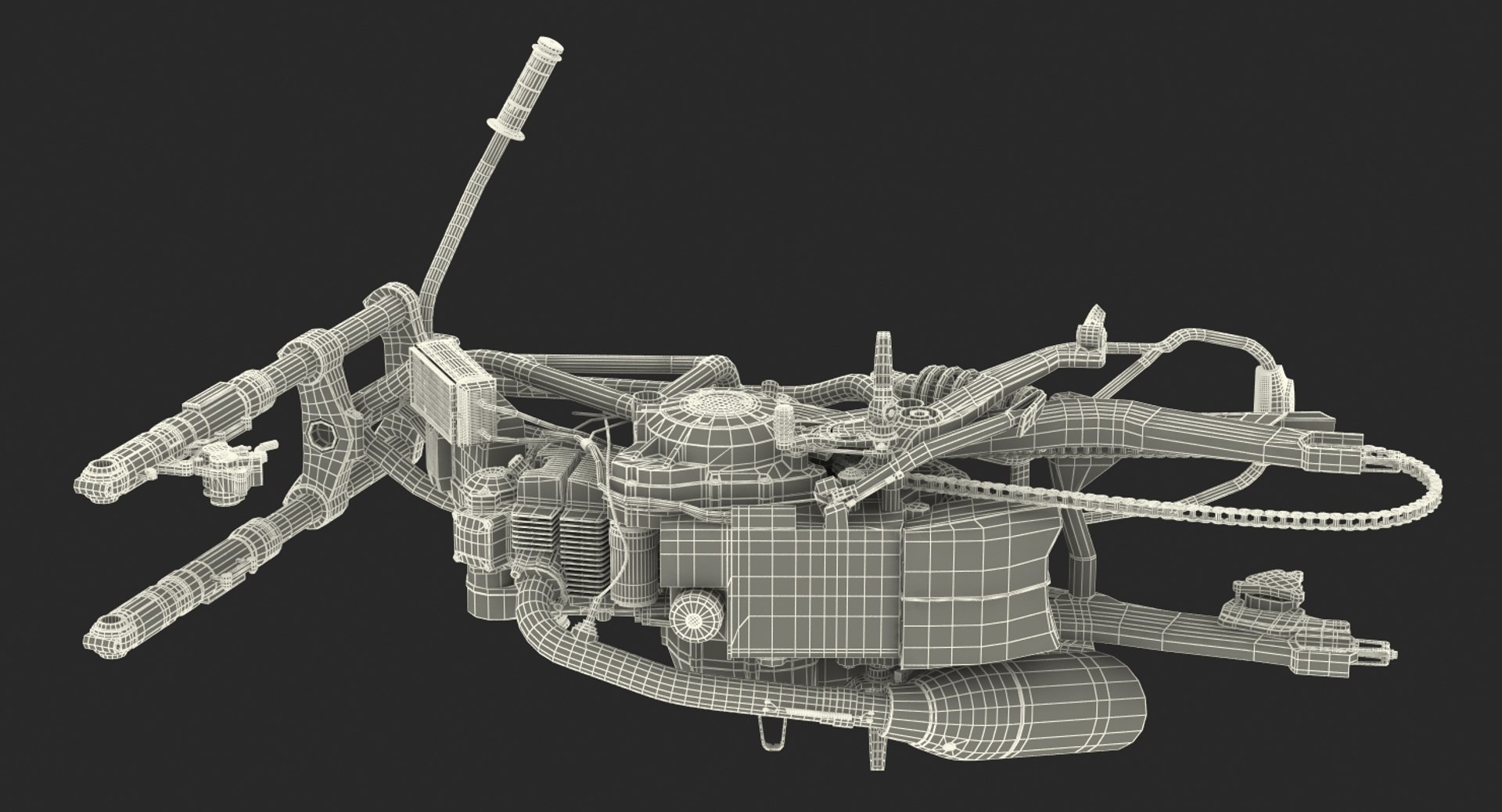 3d motorcycle engine frame model