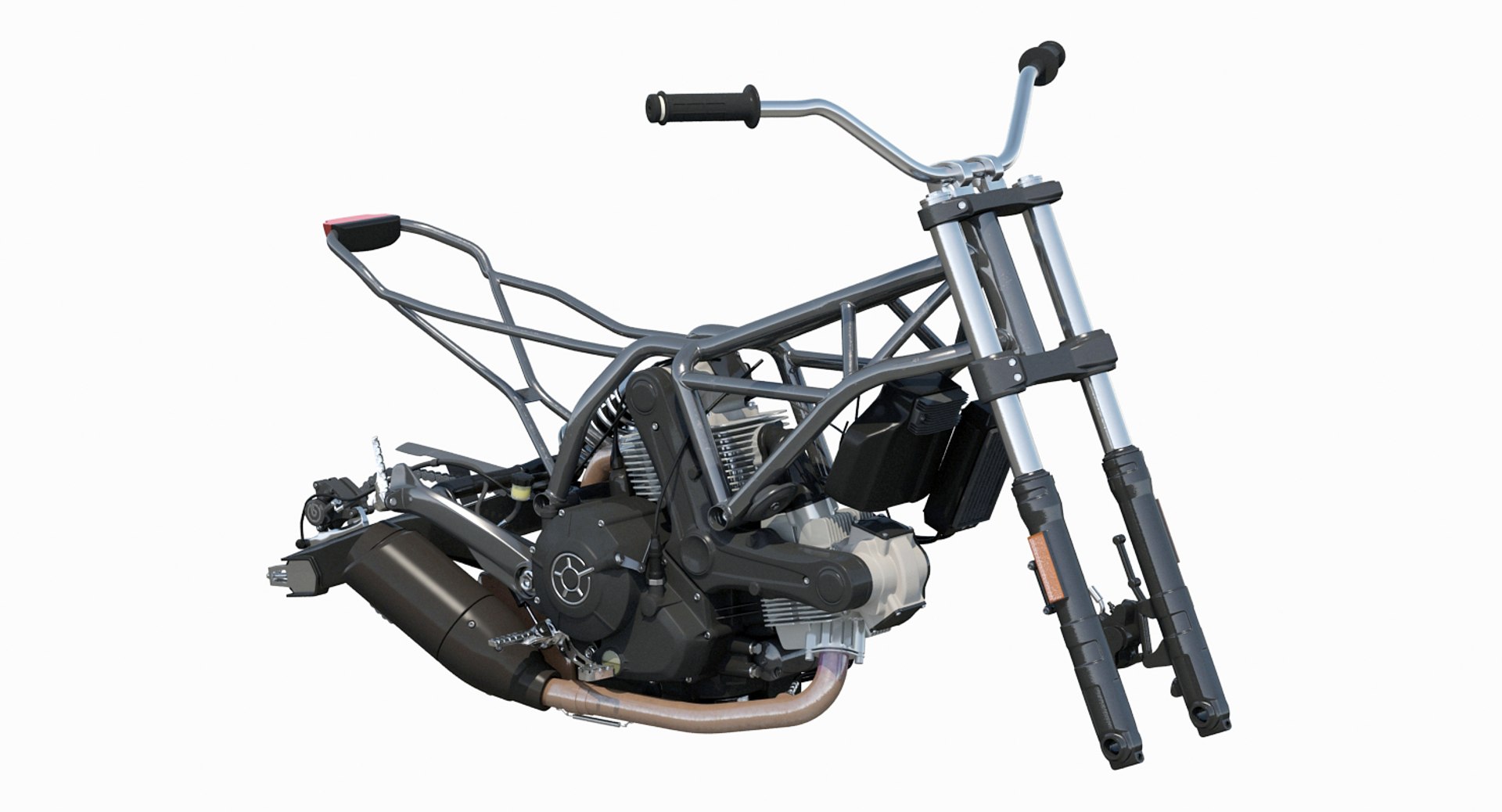 3d Motorcycle Engine Frame Model