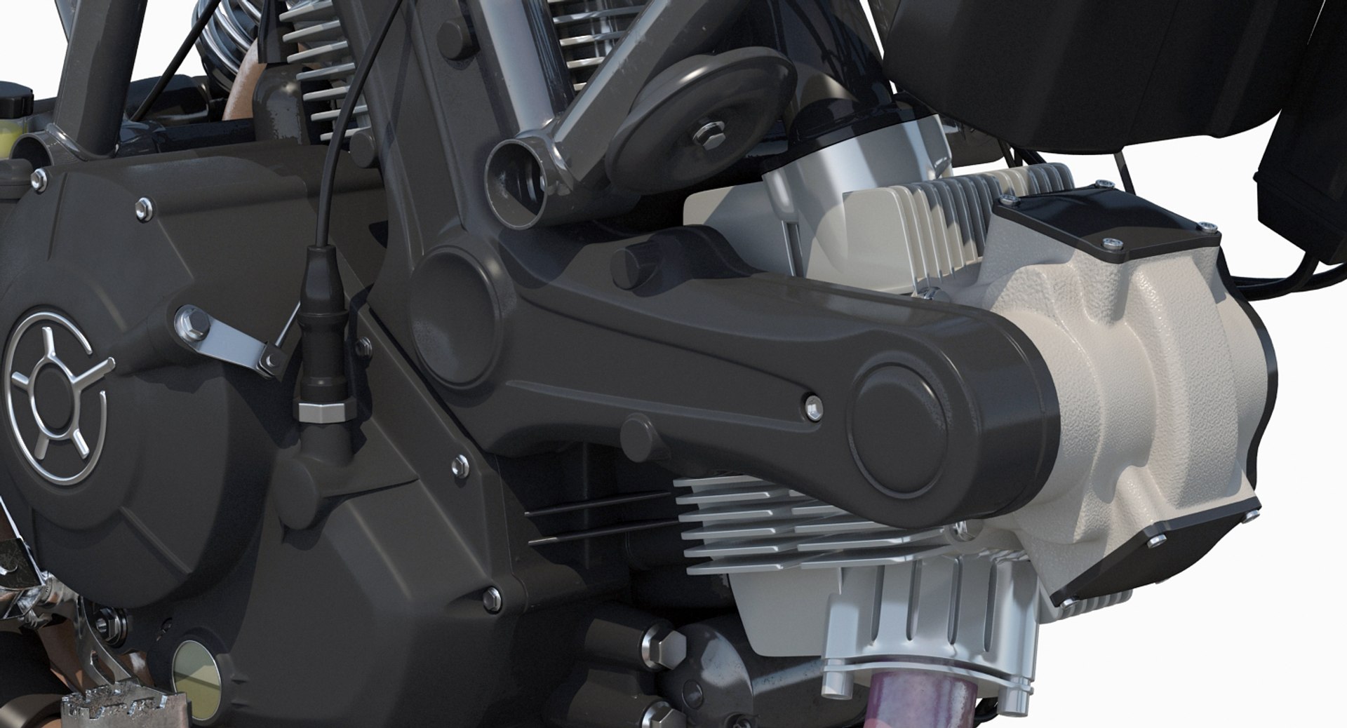 3d motorcycle engine frame model