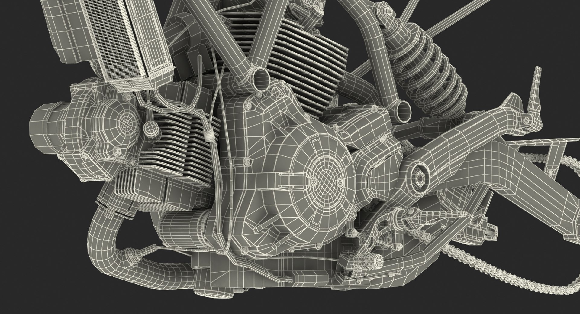 3d motorcycle engine frame model