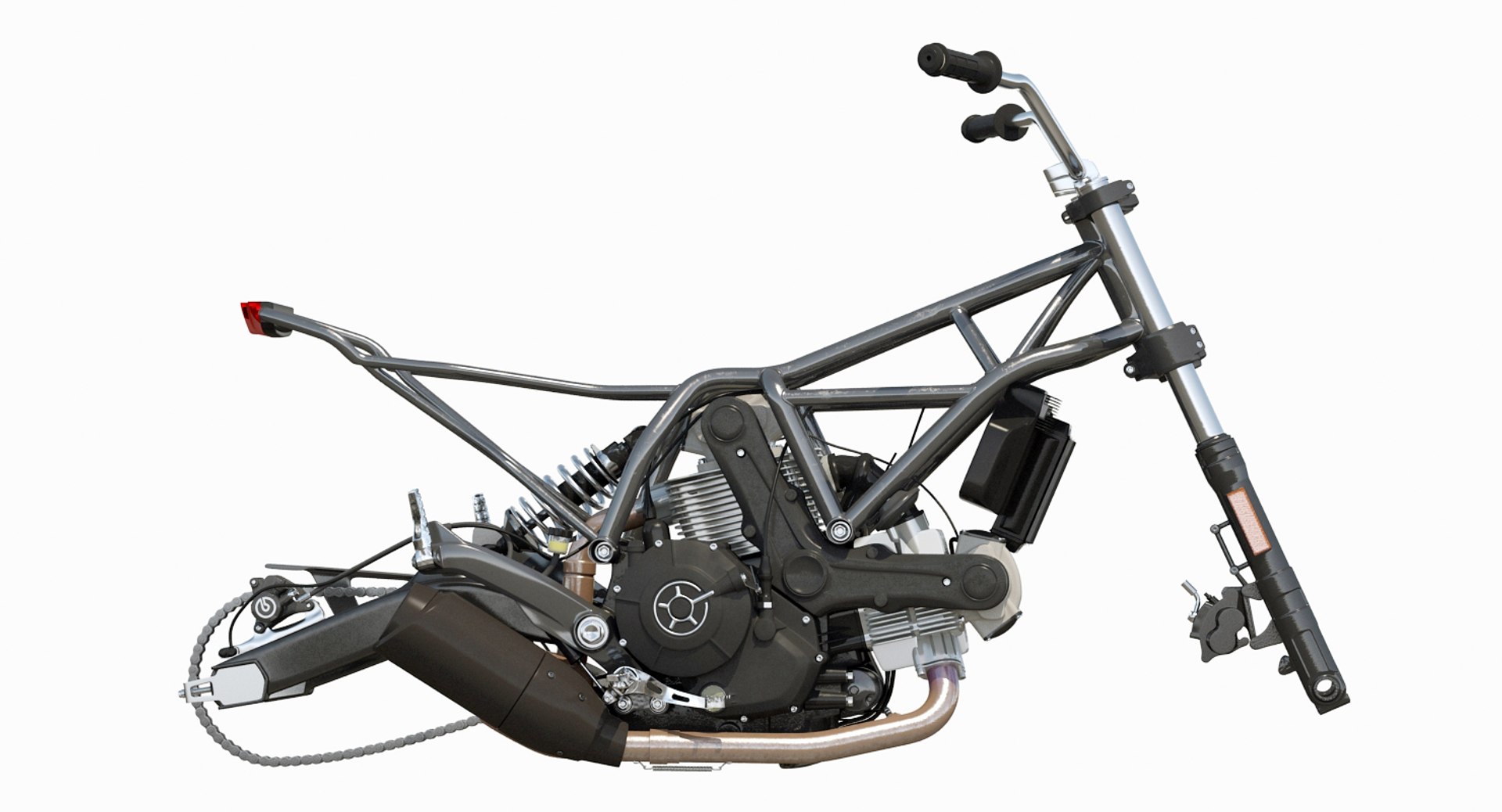 3d Motorcycle Engine Frame Model