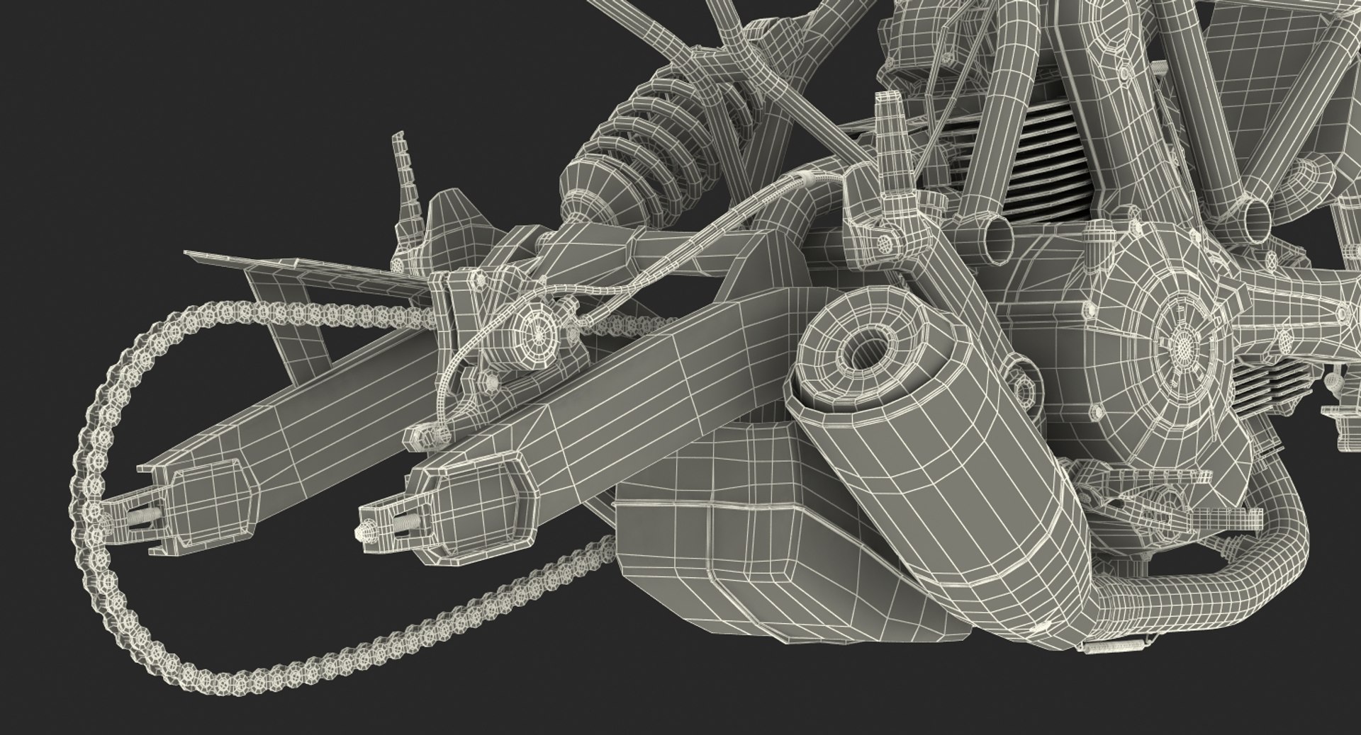 3d motorcycle engine frame model