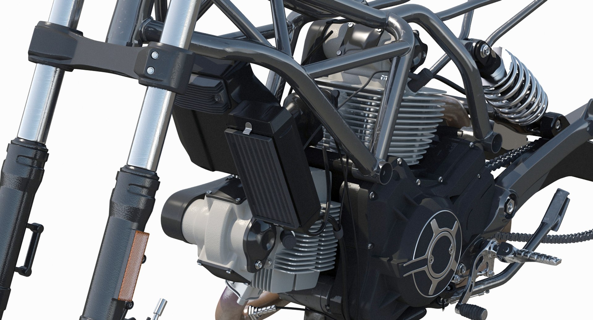 3d motorcycle engine frame model