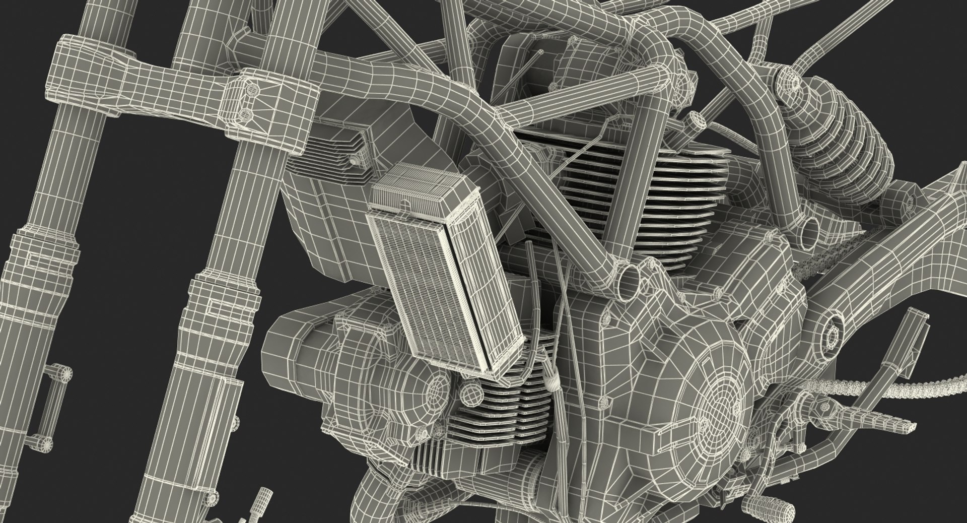 3d motorcycle engine frame model