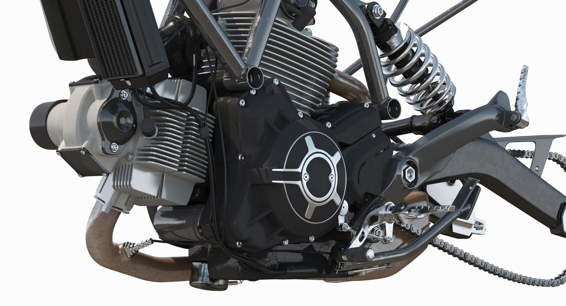 3d motorcycle engine frame model