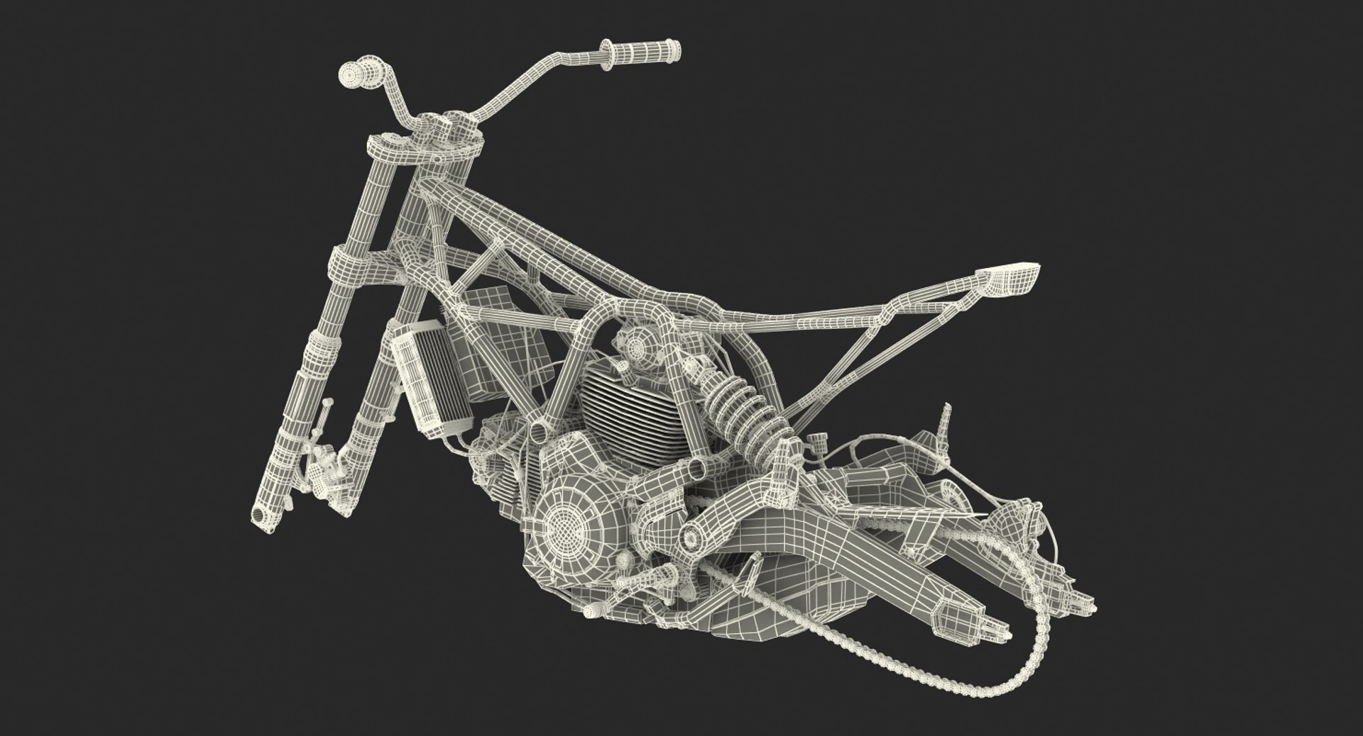 3d motorcycle engine frame model