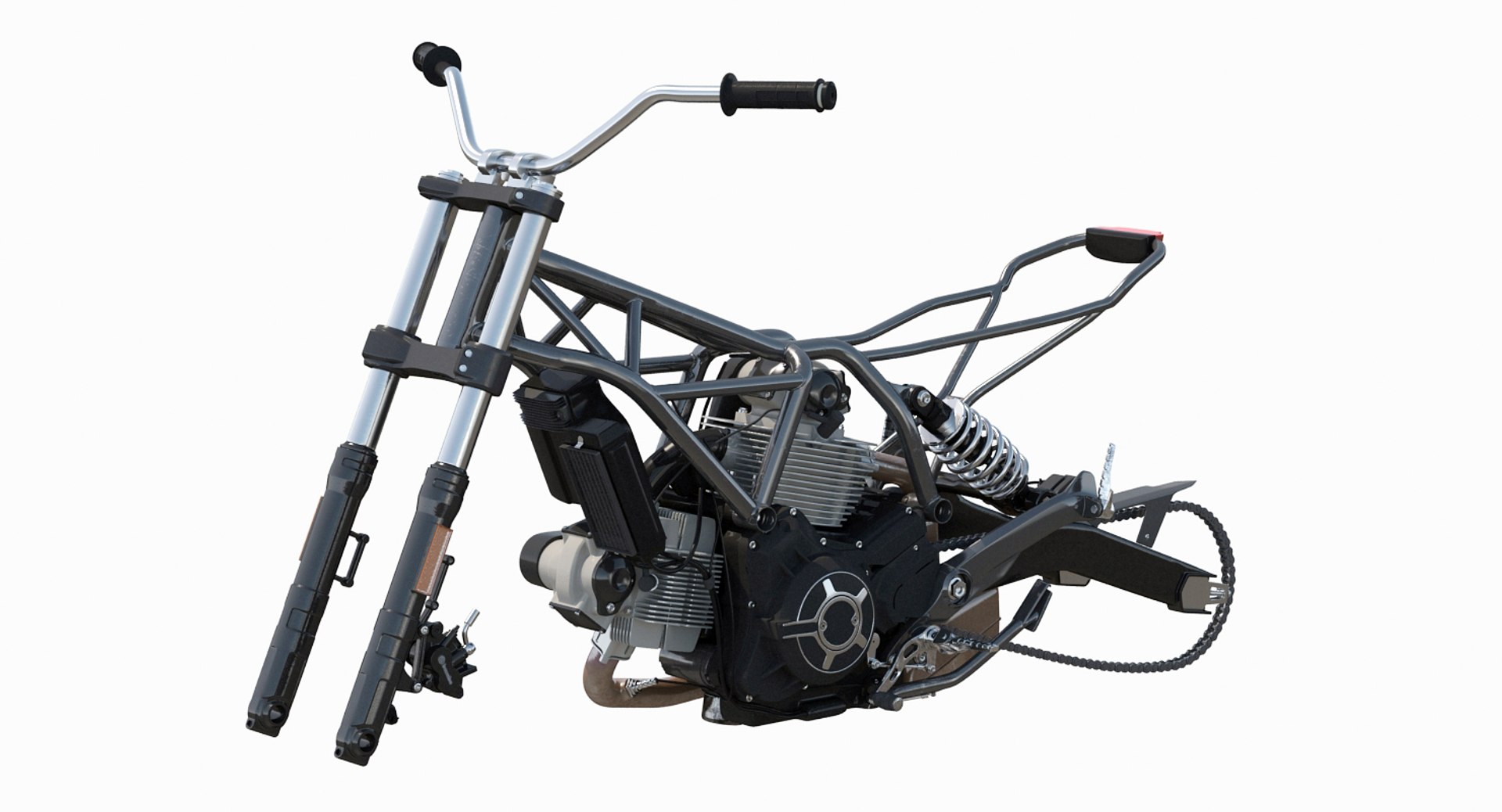 3d Motorcycle Engine Frame Model