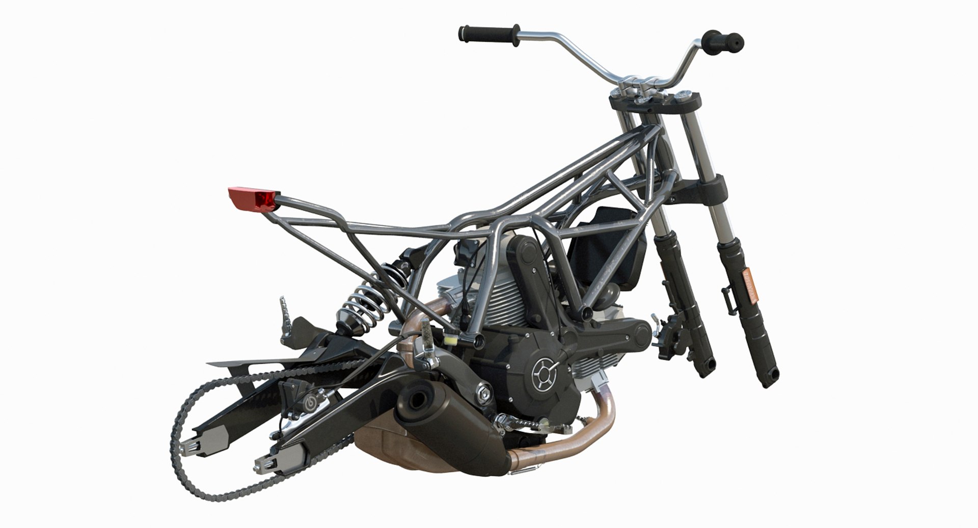 3d Motorcycle Engine Frame Model