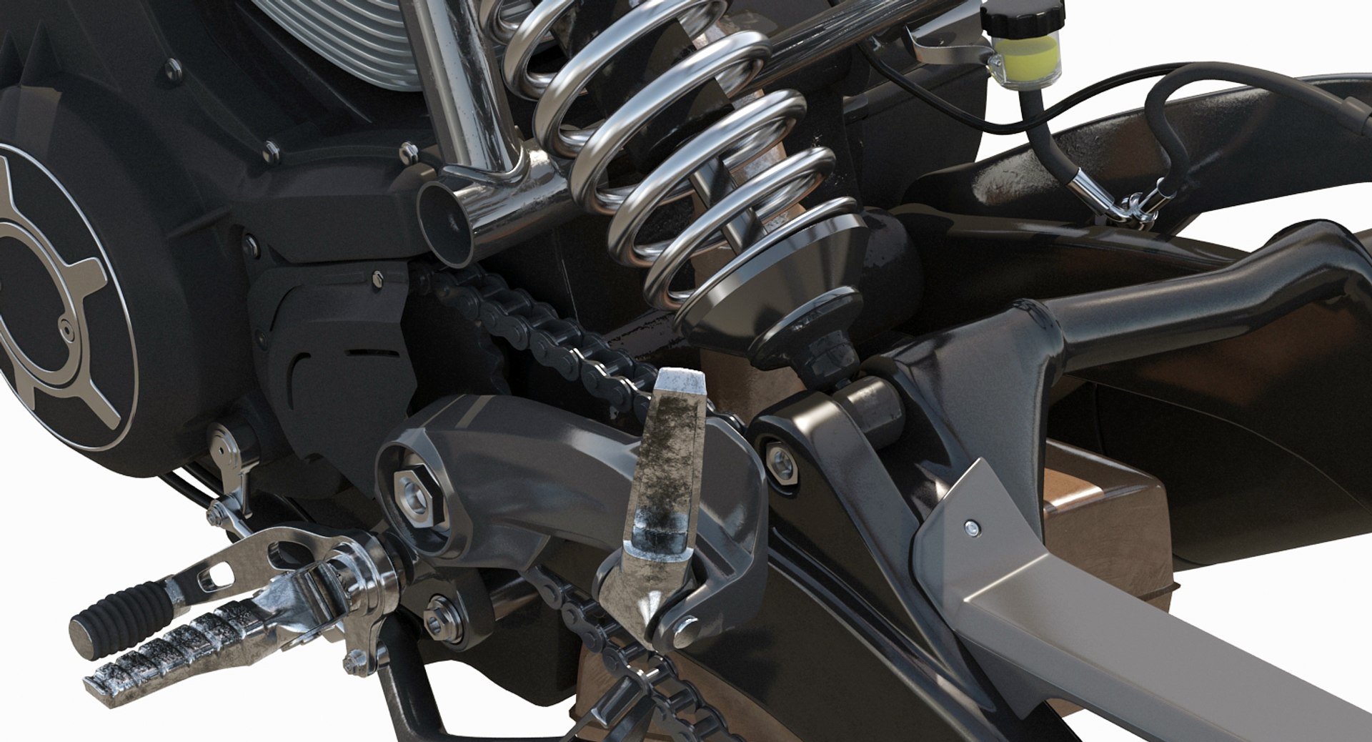 3d motorcycle engine frame model