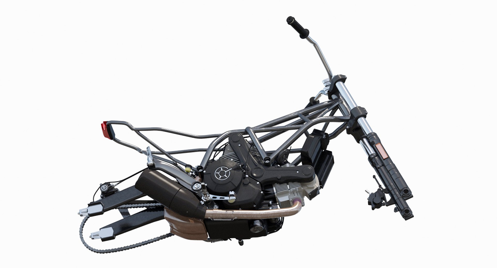 3d Motorcycle Engine Frame Model