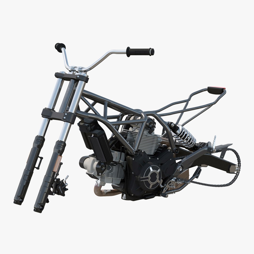 3d motorcycle engine frame model