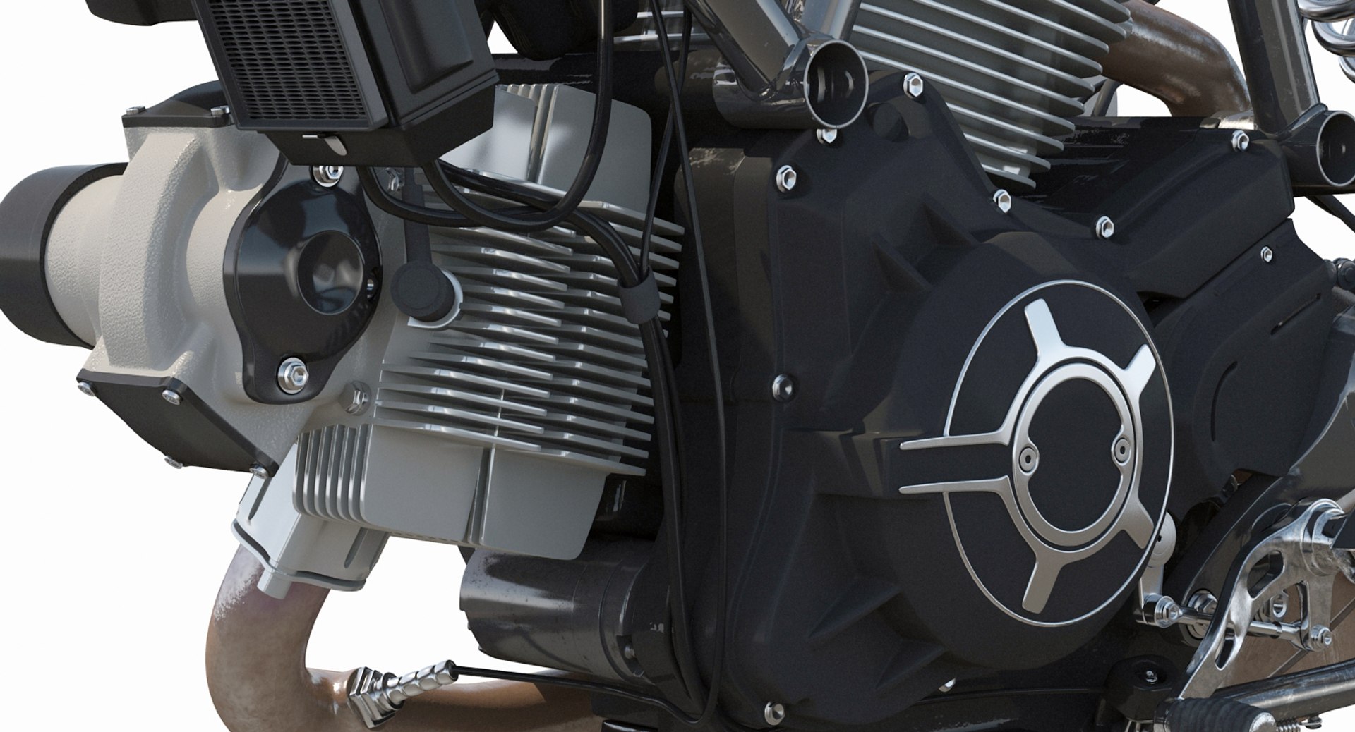 3d motorcycle engine frame model