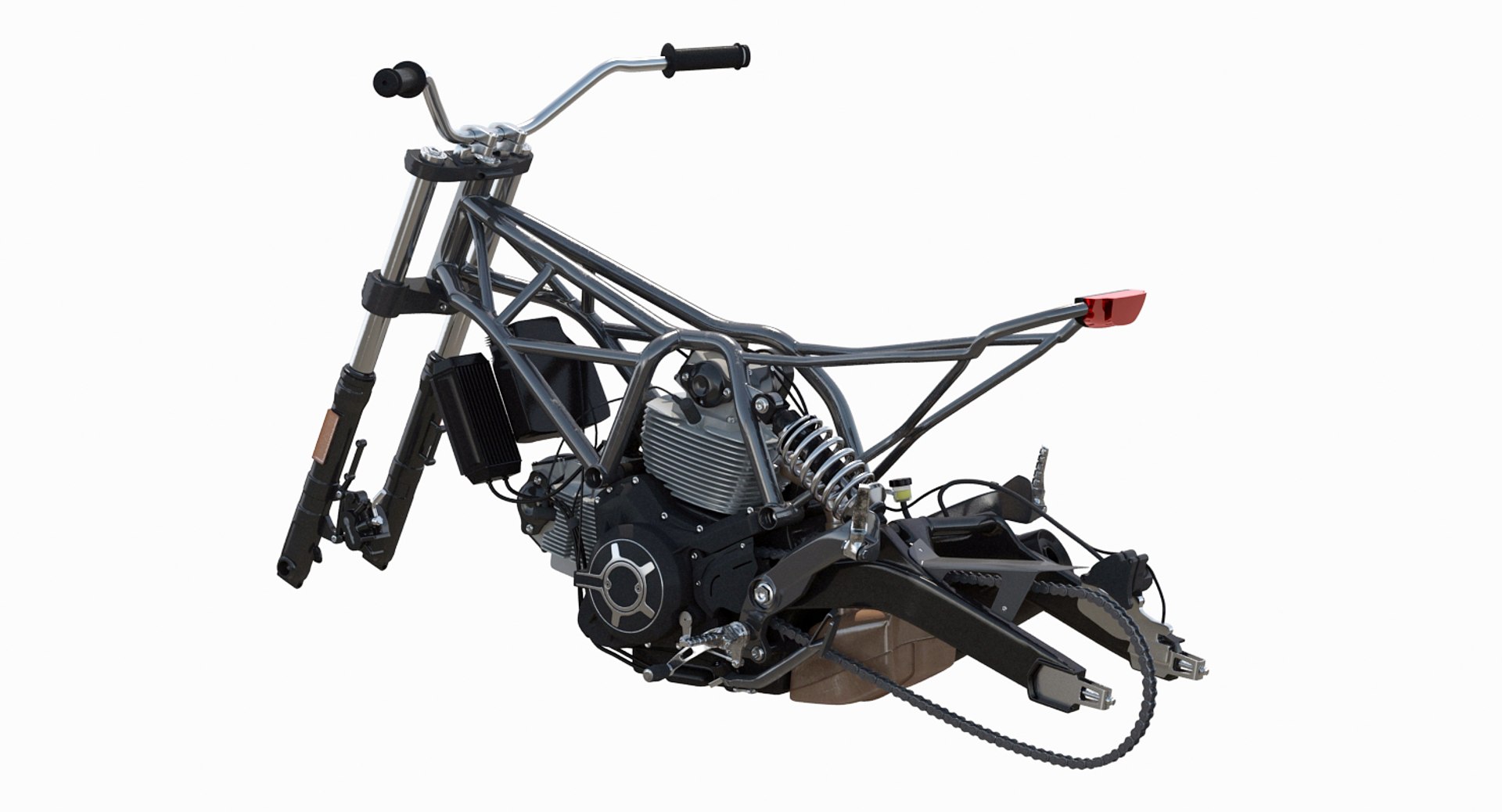 3d Motorcycle Engine Frame Model