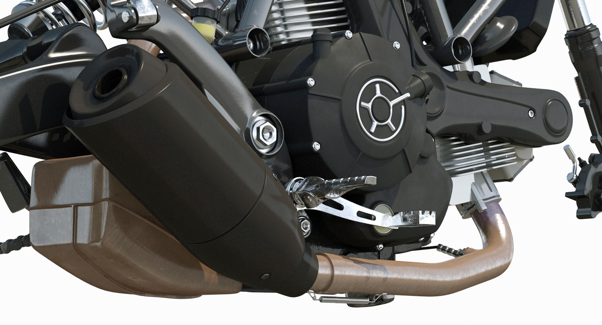 3d motorcycle engine frame model