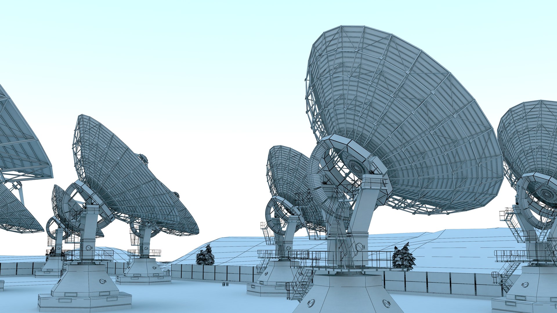 Radio telescopes 3D model - TurboSquid 1590459