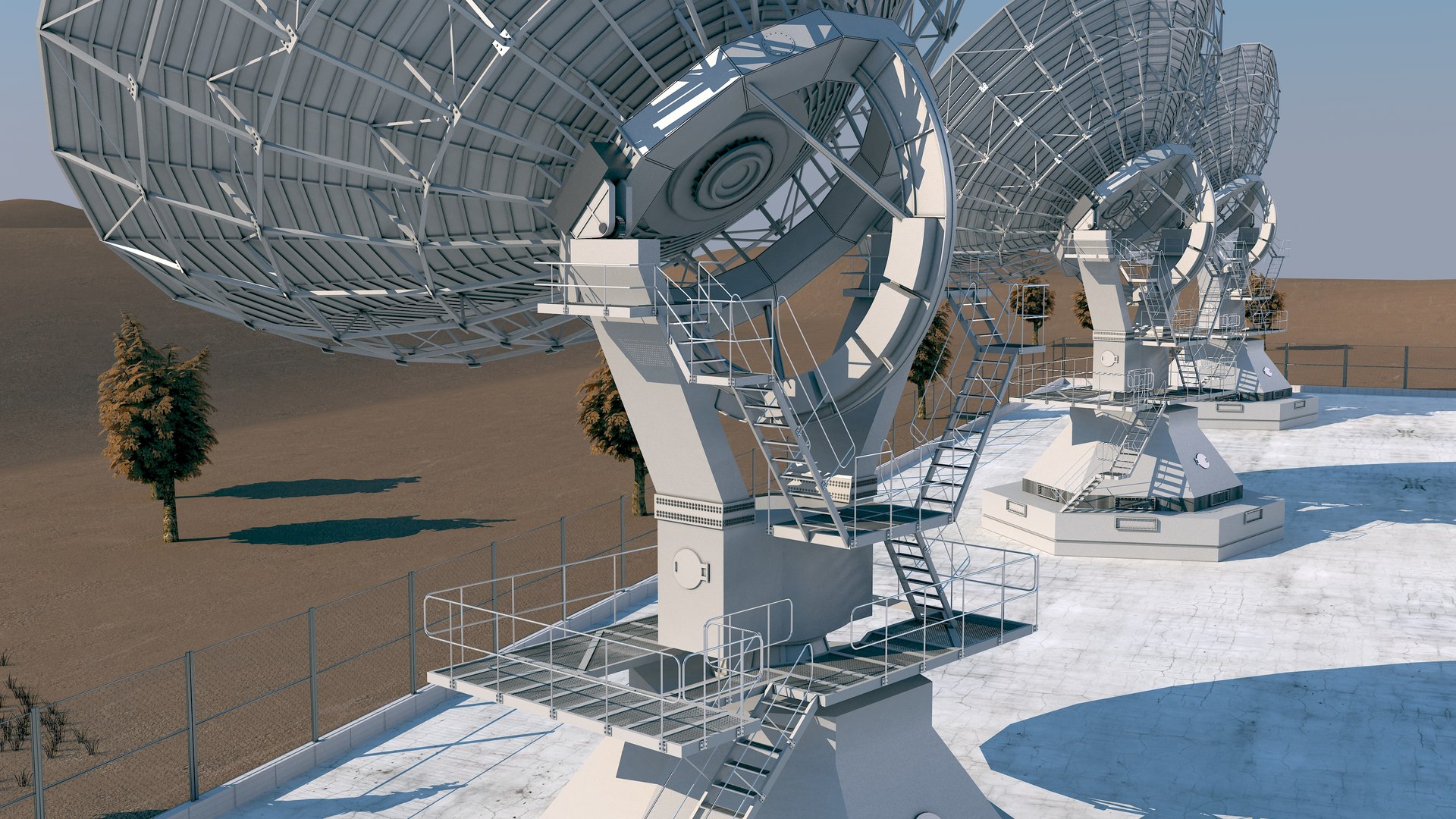 Radio telescopes 3D model - TurboSquid 1590459