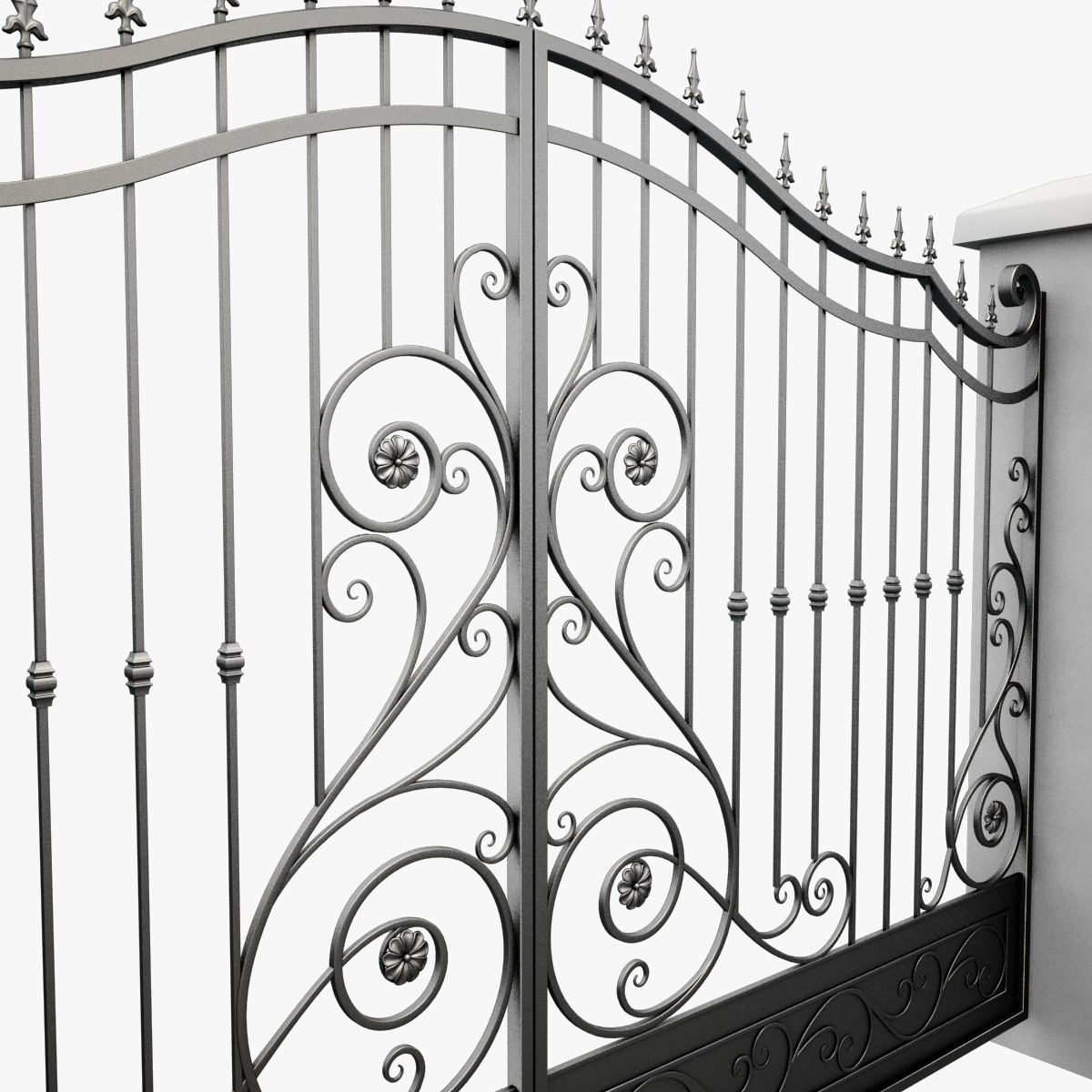 wrought iron gate 3d obj