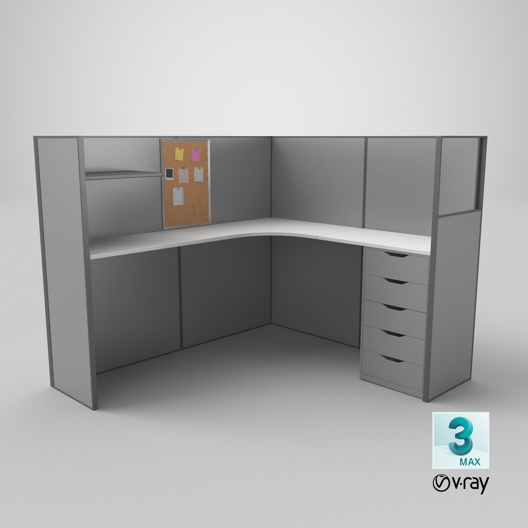 Real office cubicle 3D - TurboSquid 1445103