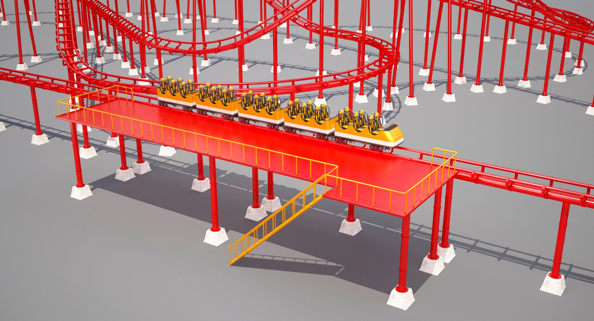 3D model roller coaster - TurboSquid 1212223