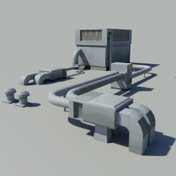 3d model roof unit