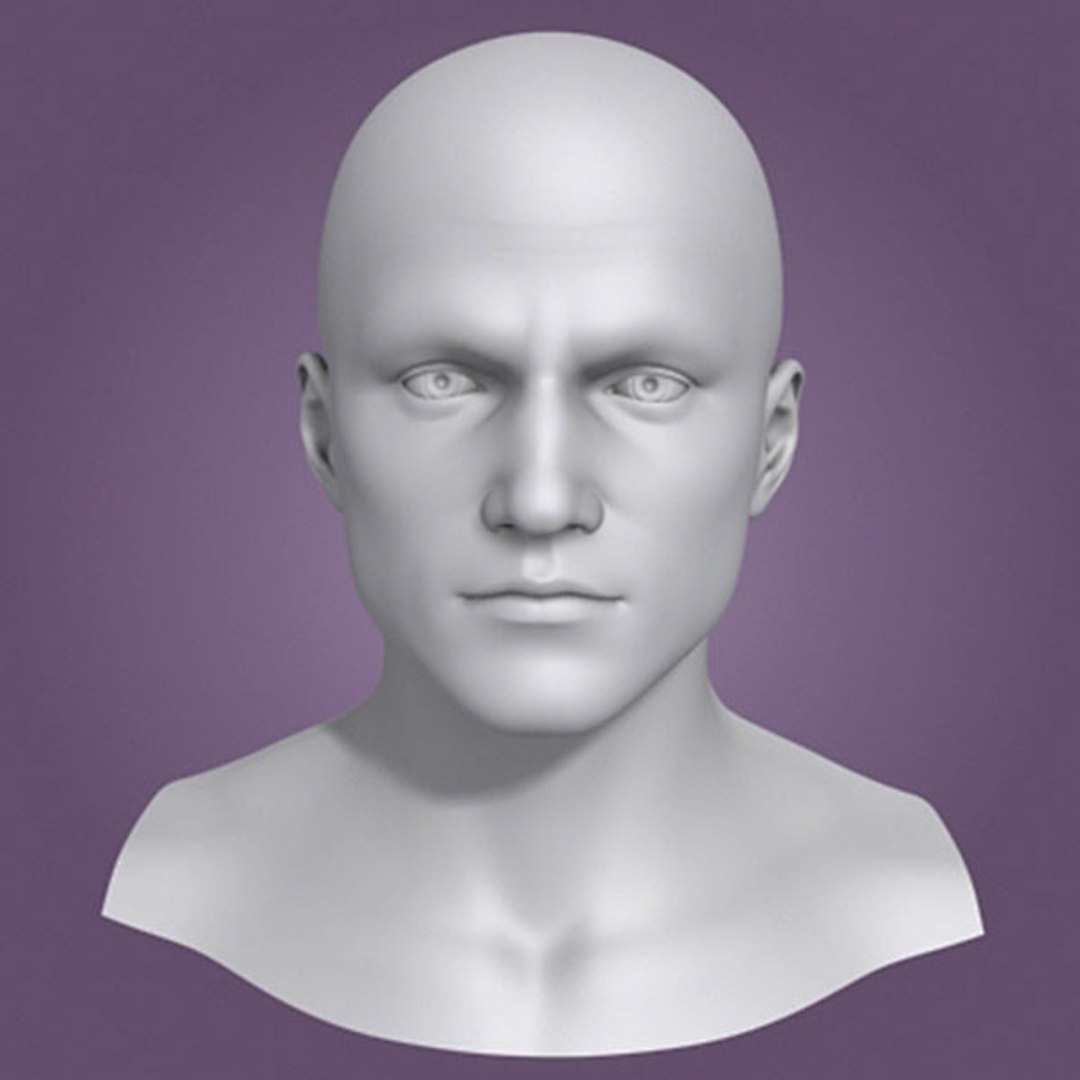 Obj Polygonal Male Head