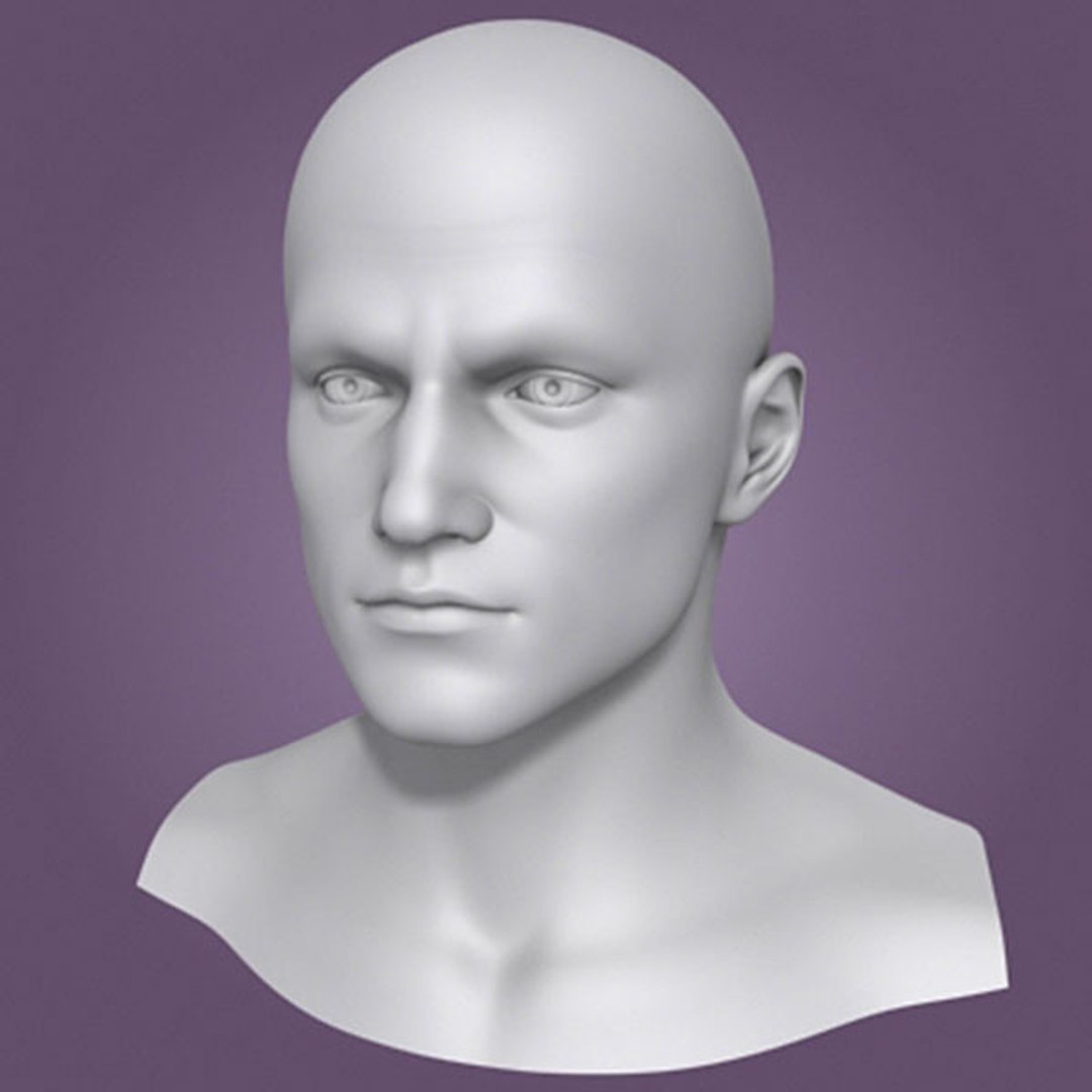 Obj Polygonal Male Head