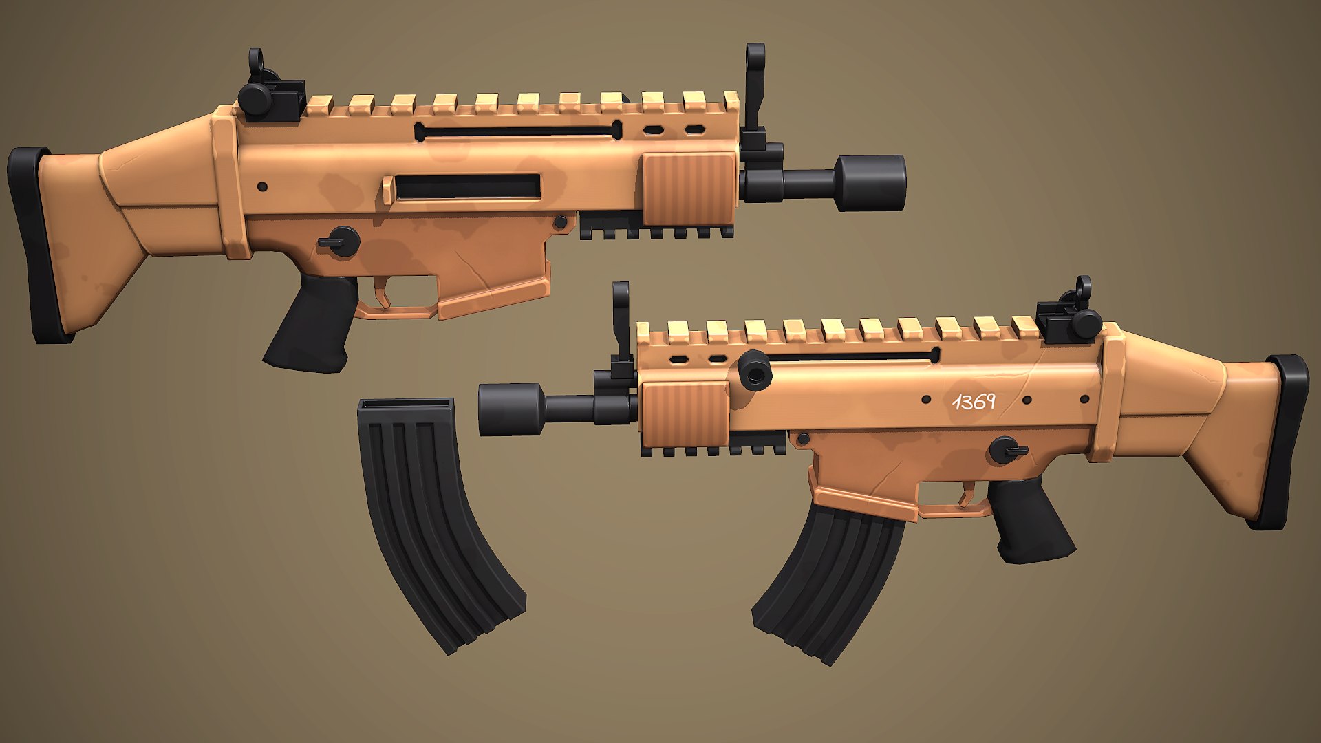 Stylized Scar Rifle 3D - TurboSquid 1428281