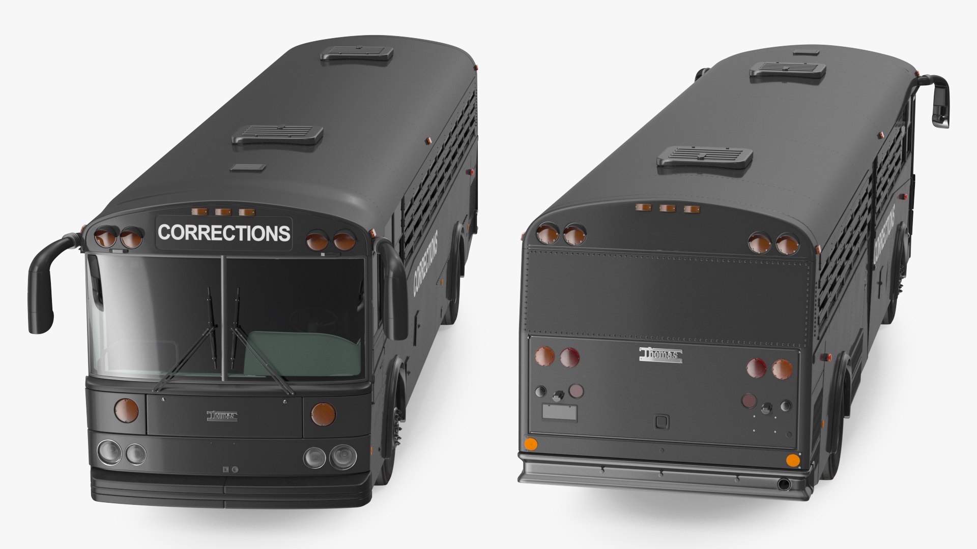 Prison Transport Bus Thomas Saf T Liner Black 3D Model - TurboSquid 1731785